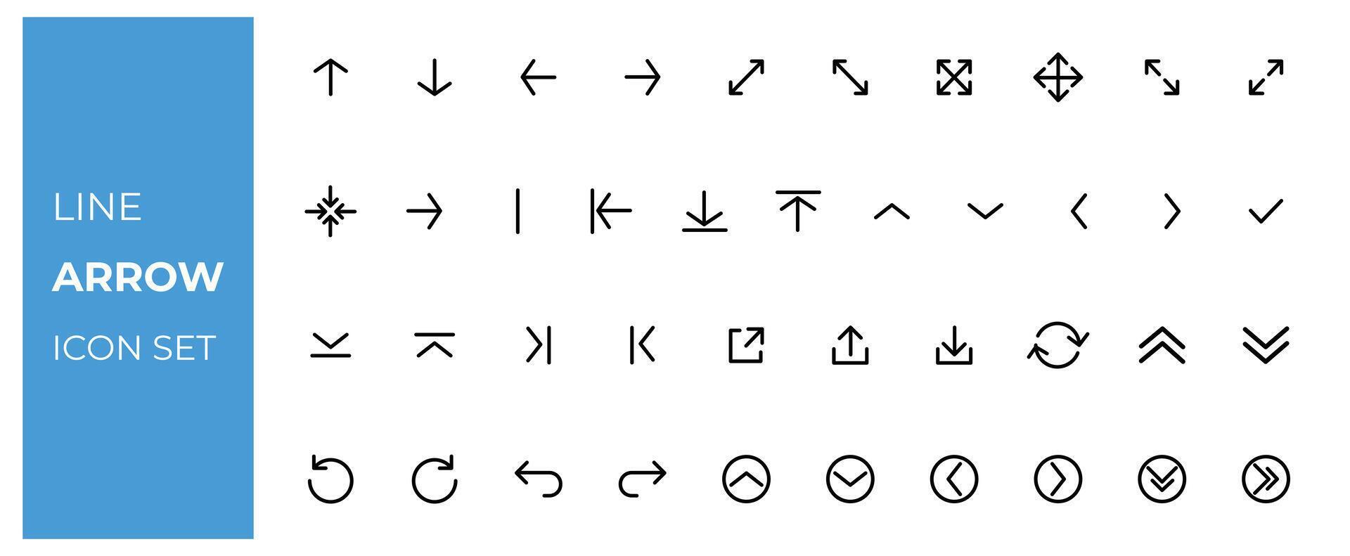 Arrow icons. Simple cursors, pointers and direction buttons 46627313 Vector Art at Vecteezy