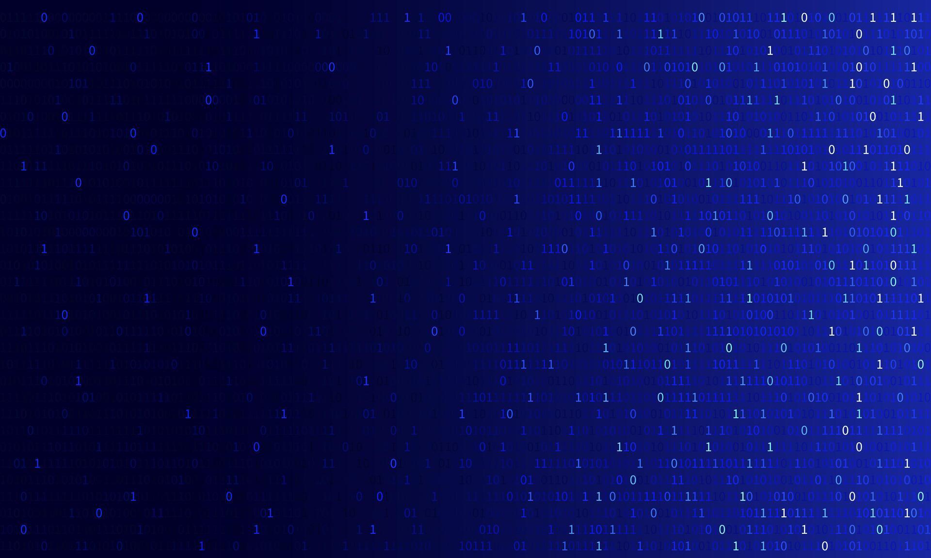 Technology Blue Binary Digital Data Software Programming Code Random Concept Matrix Background