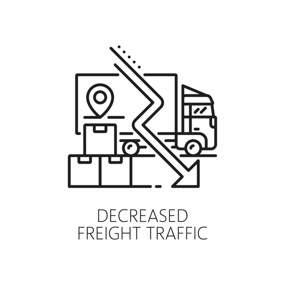 Economic crisis line icon freight traffic decrease 46631346 Vector Art ...