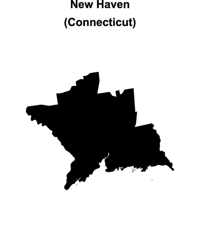New Haven County, Connecticut blank outline map 46631926 Vector Art at ...