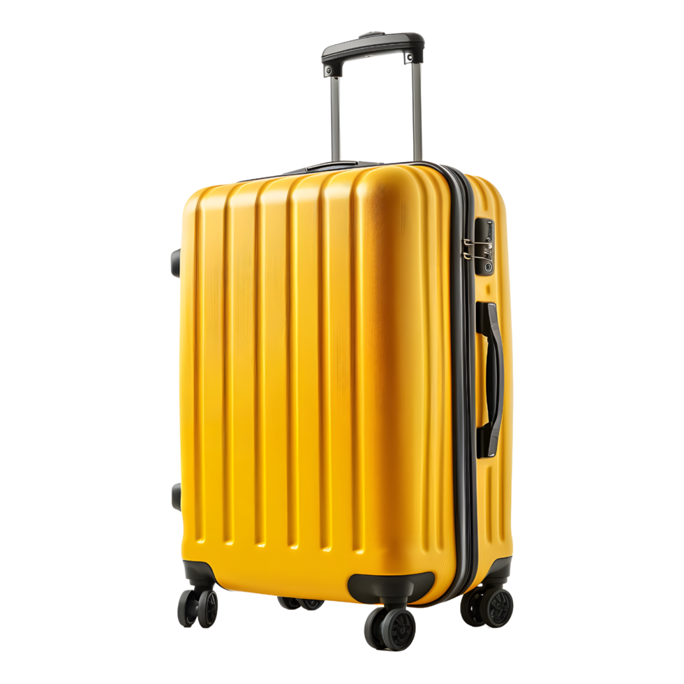 Bright Yellow Hardshell Rolling Suitcase for Travel 46634989 PNG