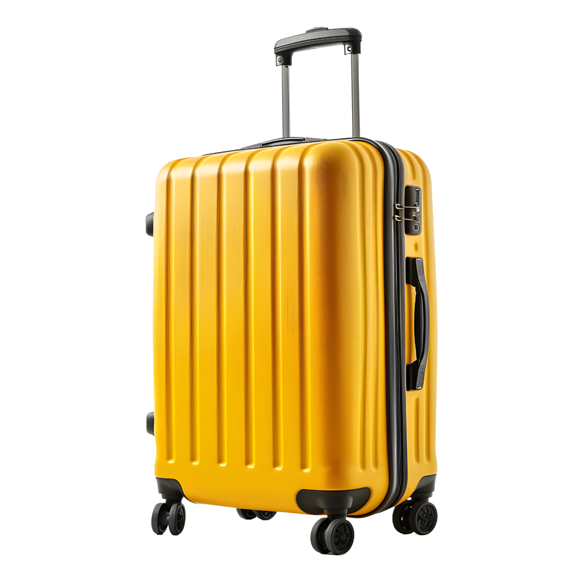 Bright Yellow Hardshell Rolling Suitcase for Travel 46634989 PNG