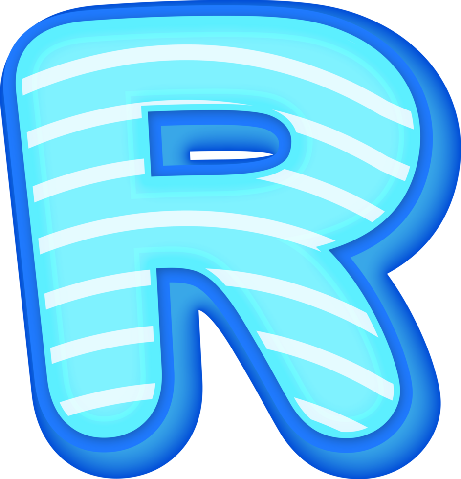 carta r, azul quadrinho 3d alfabeto letras 46635539 PNG