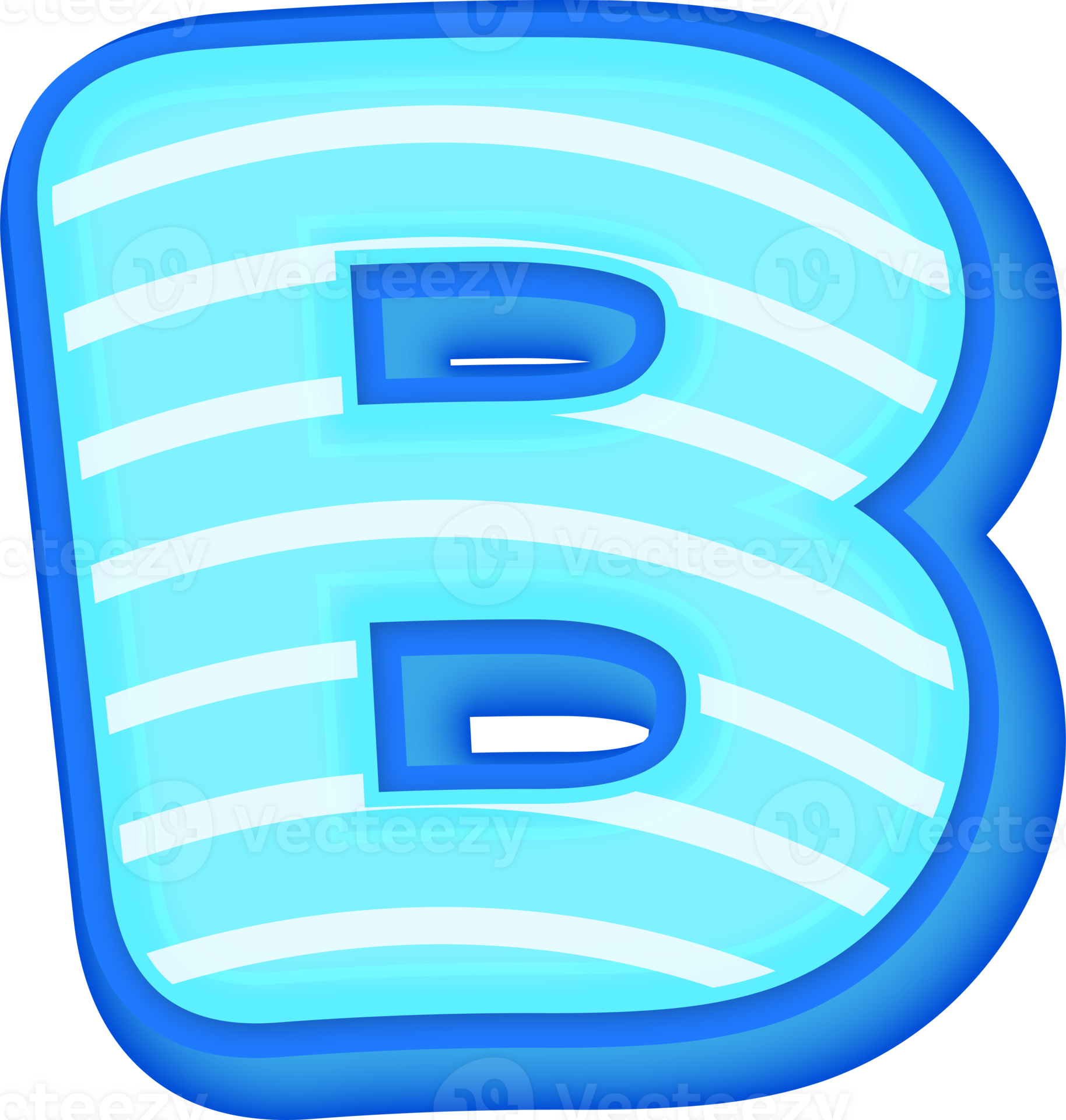 Letter B, Blue Comic 3D Alphabet Lettering 46635577 PNG