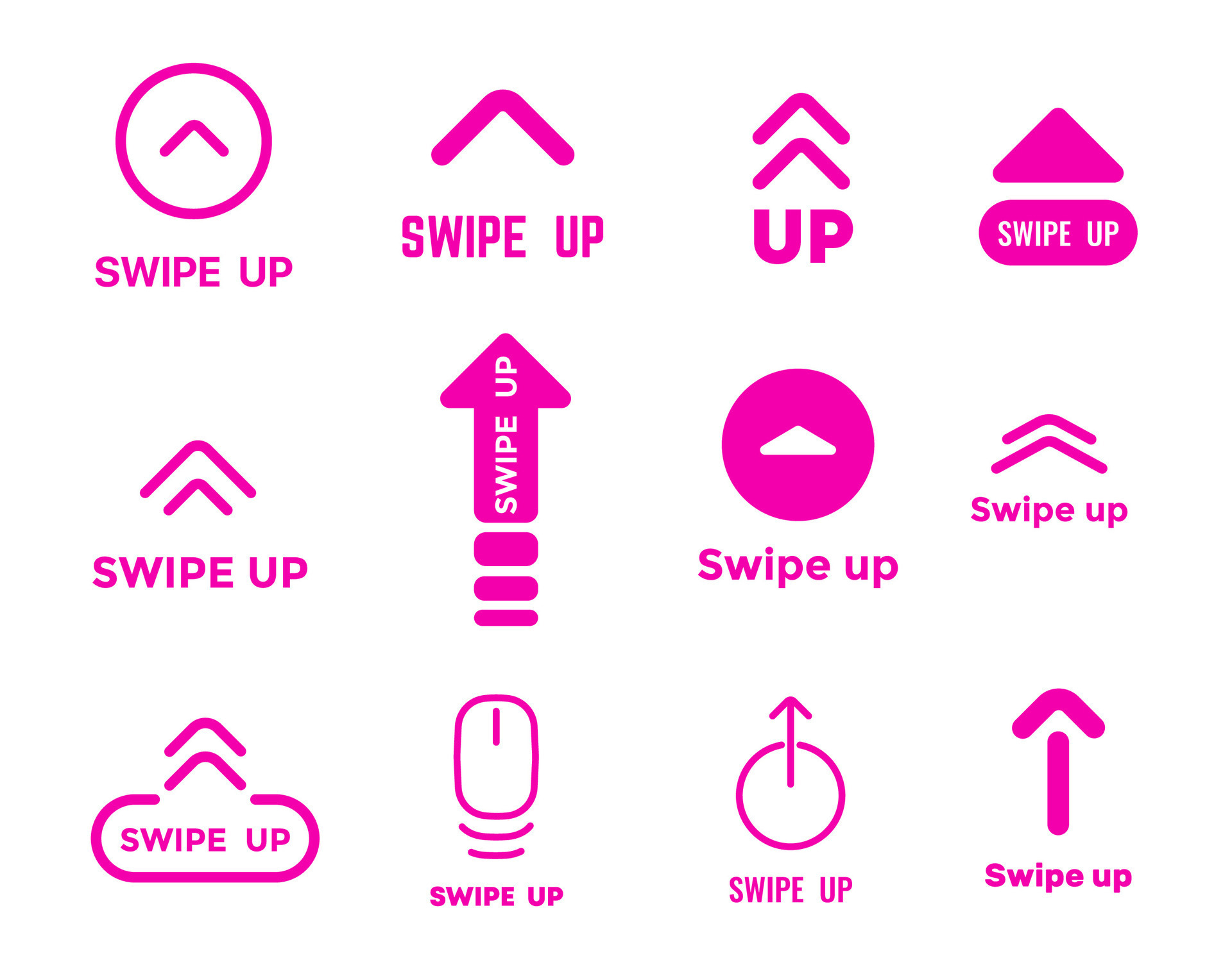 Swipe Up Icons Scroll And Drag Arrow Buttons 46636821 Vector Art At