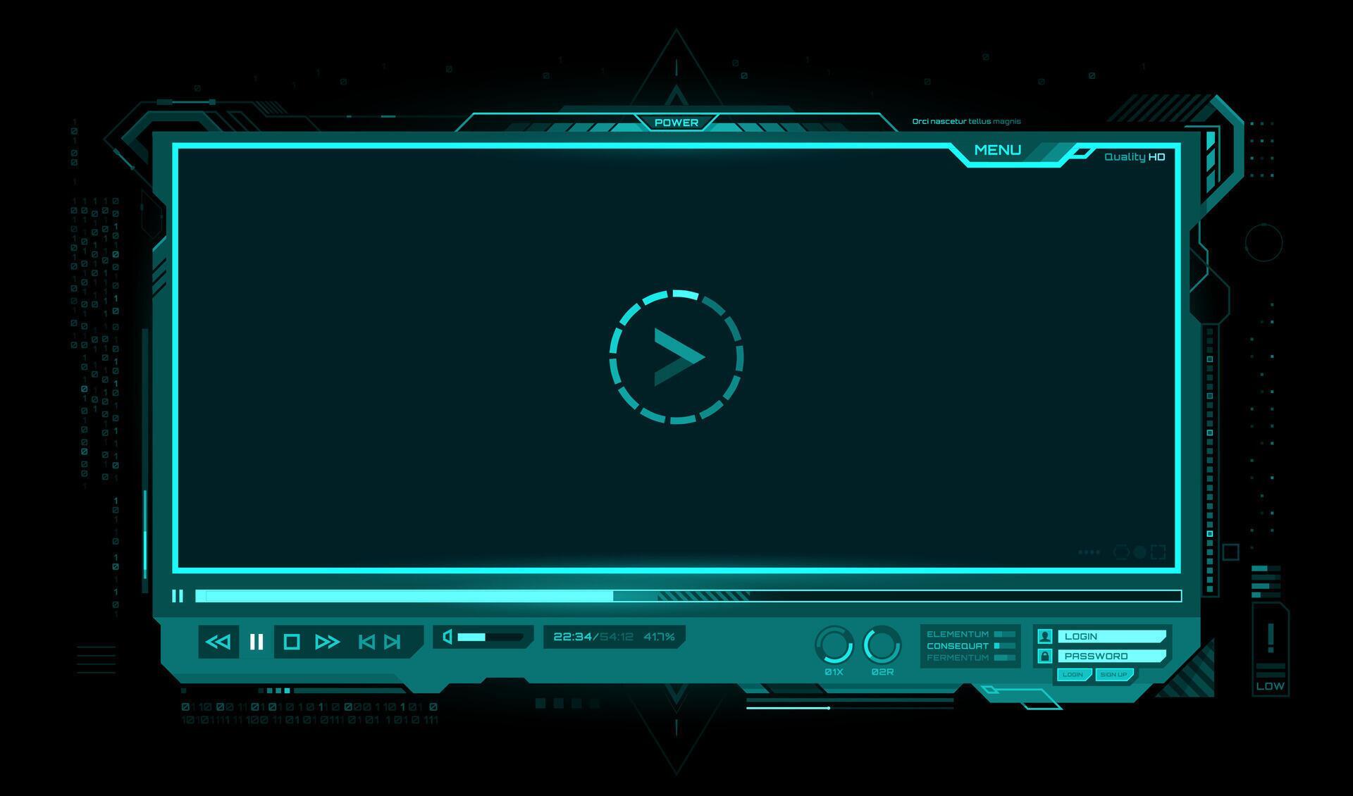 HUD player screen interface, futuistic ui 46636911 Vector Art at Vecteezy