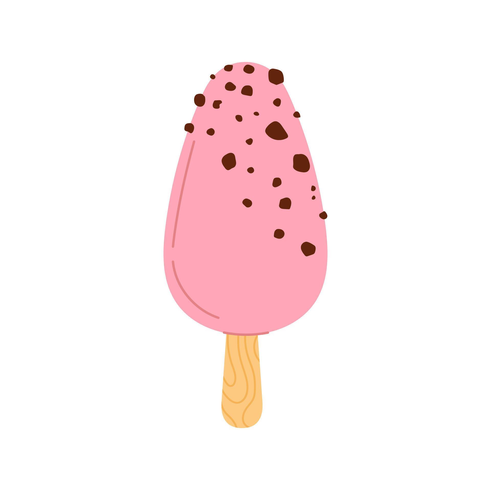 Pink Popsicle Ice Cream Dessert Fastfood Snack 46637277 Vector Art At