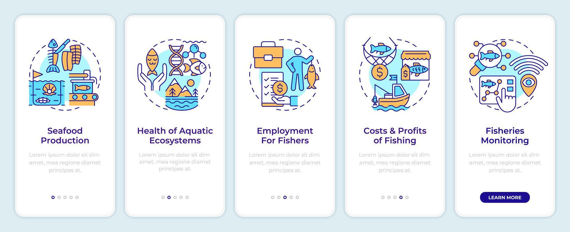 Fisheries management objectives onboarding mobile app screen ... Fisheries management objectives onboarding mobile app screen ...
