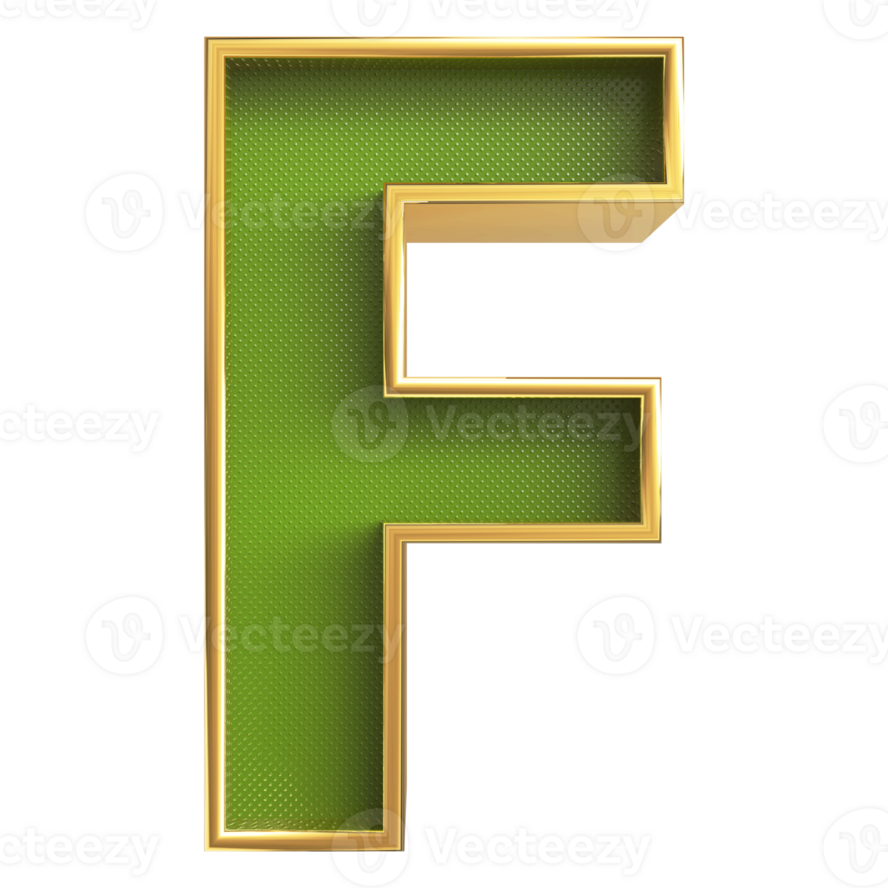 3D Font Letter F uppercase 46644182 PNG