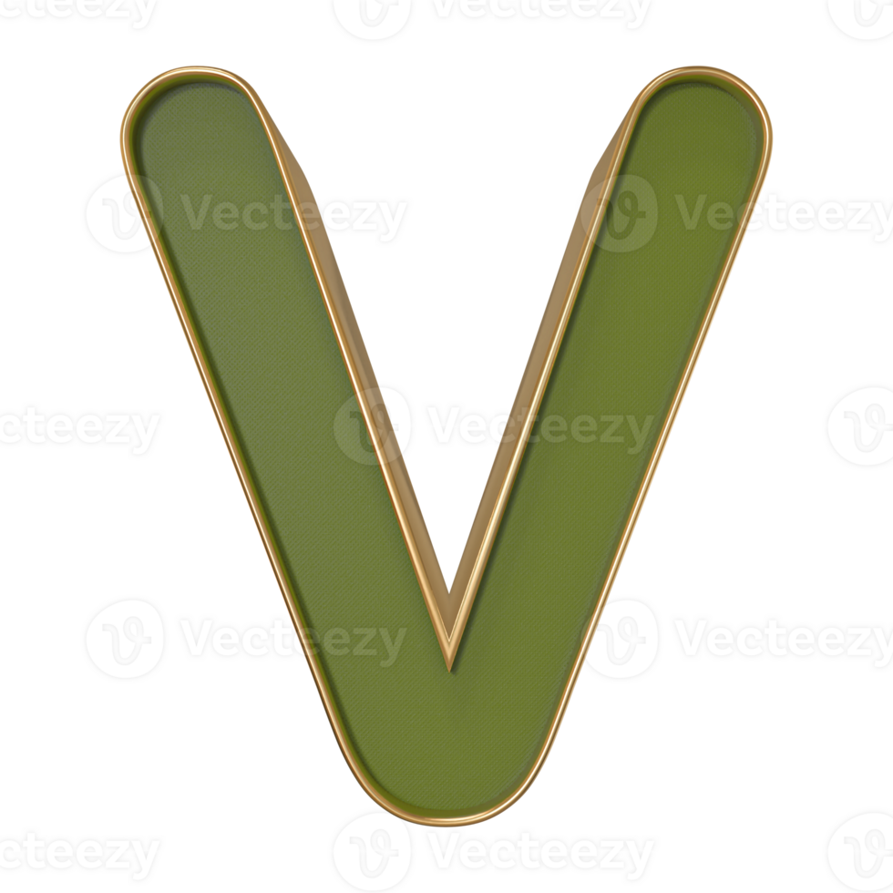 3d Fonte carta v maiúscula 46644536 PNG