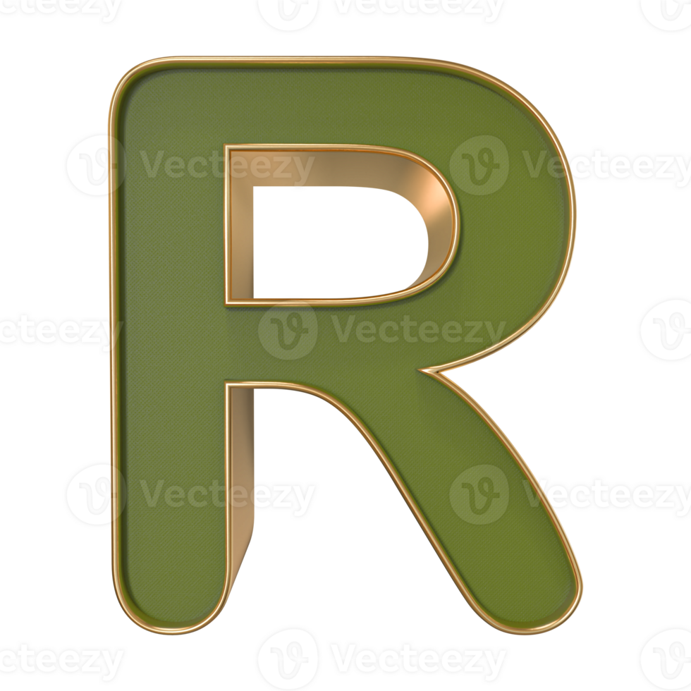 3d Fonte carta r maiúscula 46644544 PNG
