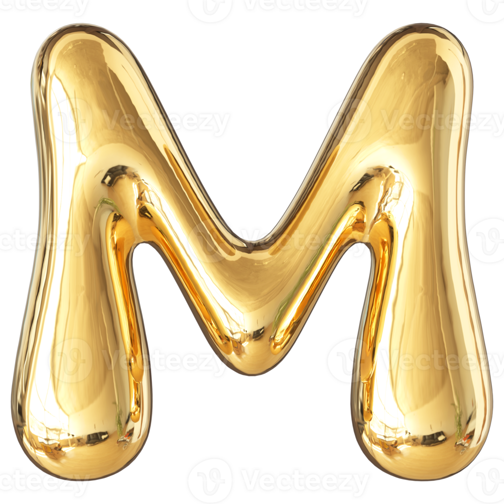 3d Fonte carta m maiúscula 46645142 PNG