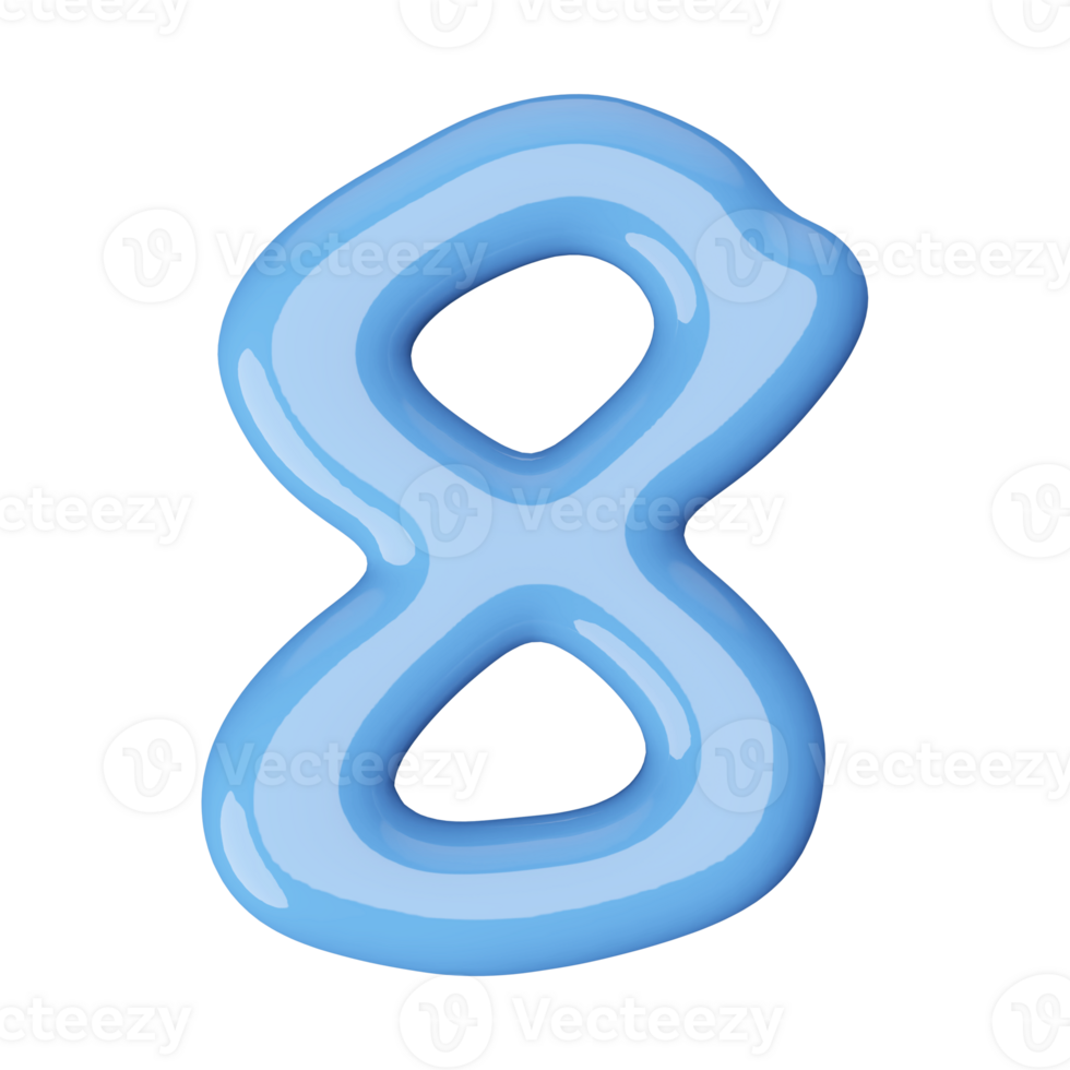 Blue 3D Number 8 46645508 PNG
