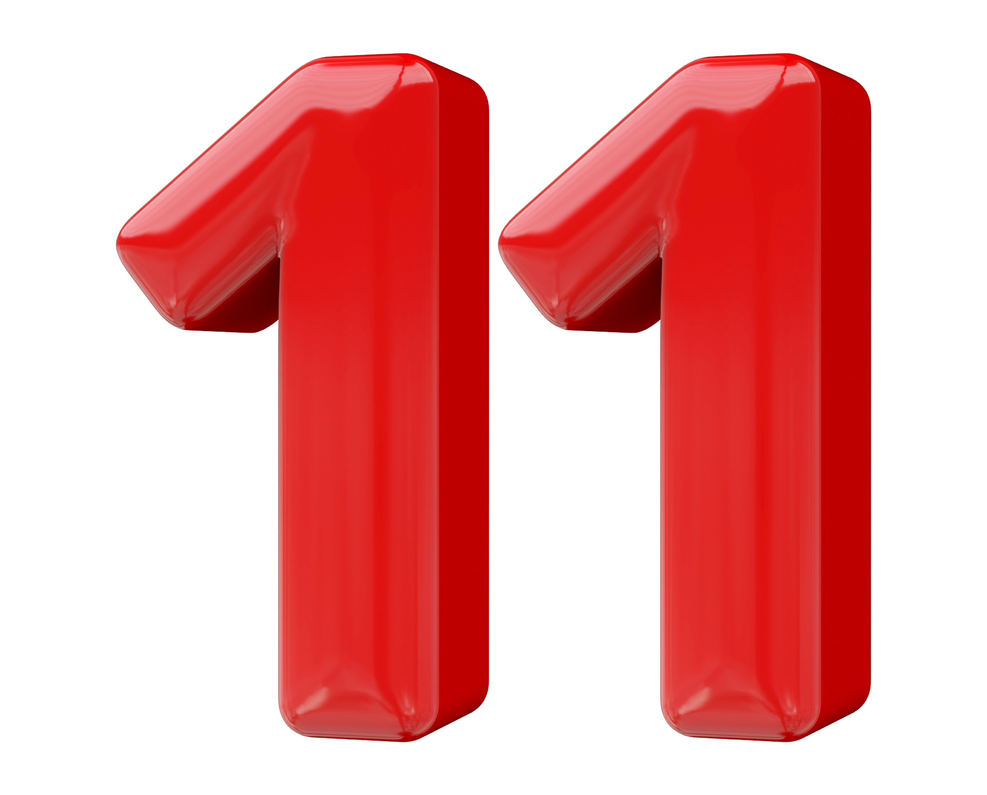 Red 3D Number 11 46645532 PNG