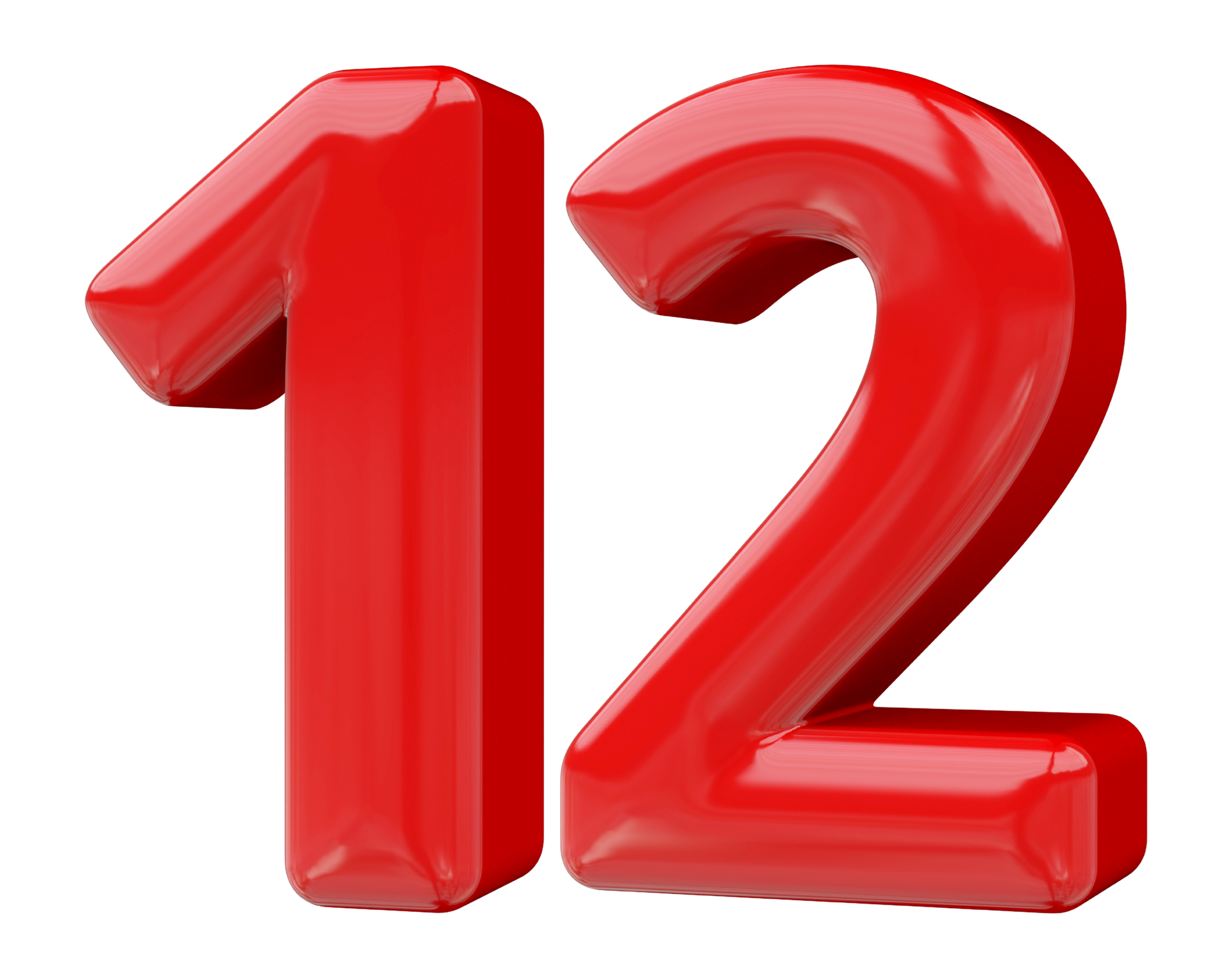 Red 3D Number 12 46645538 PNG