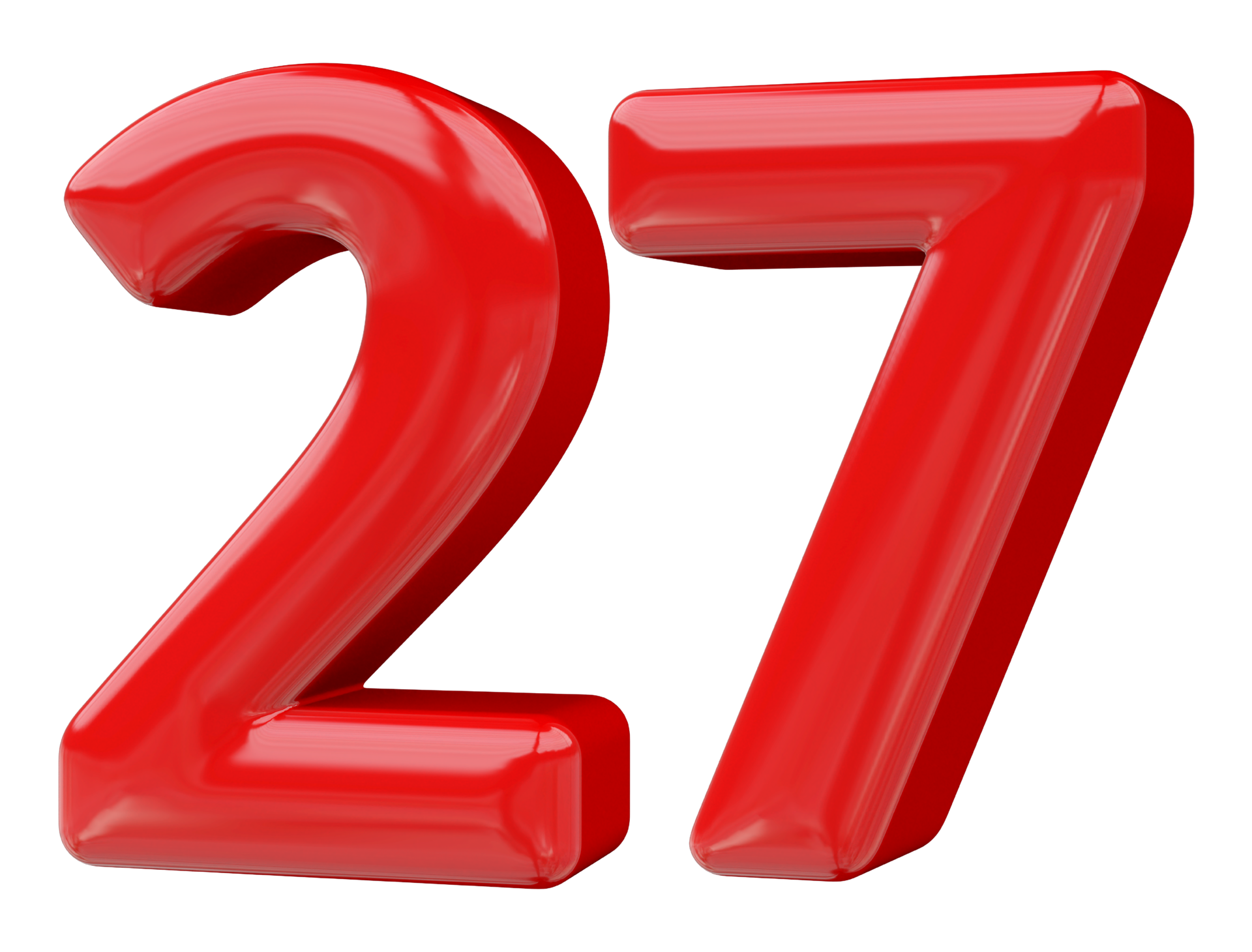 Red 3D Number 27 46645549 PNG