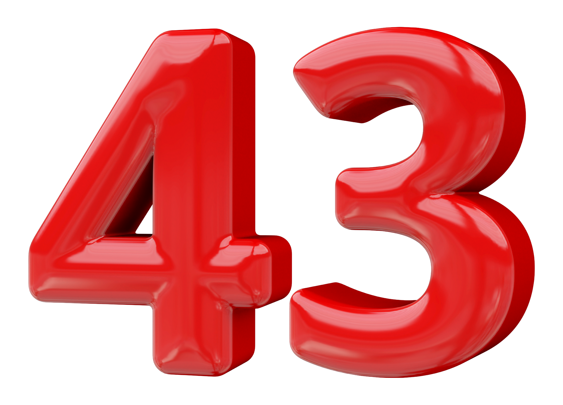 Red 3D Number 43 46645561 PNG Red 3D Number 43 46645561 PNG