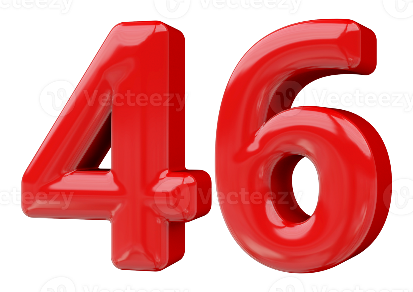 Red 3D Number 46 46645563 PNG