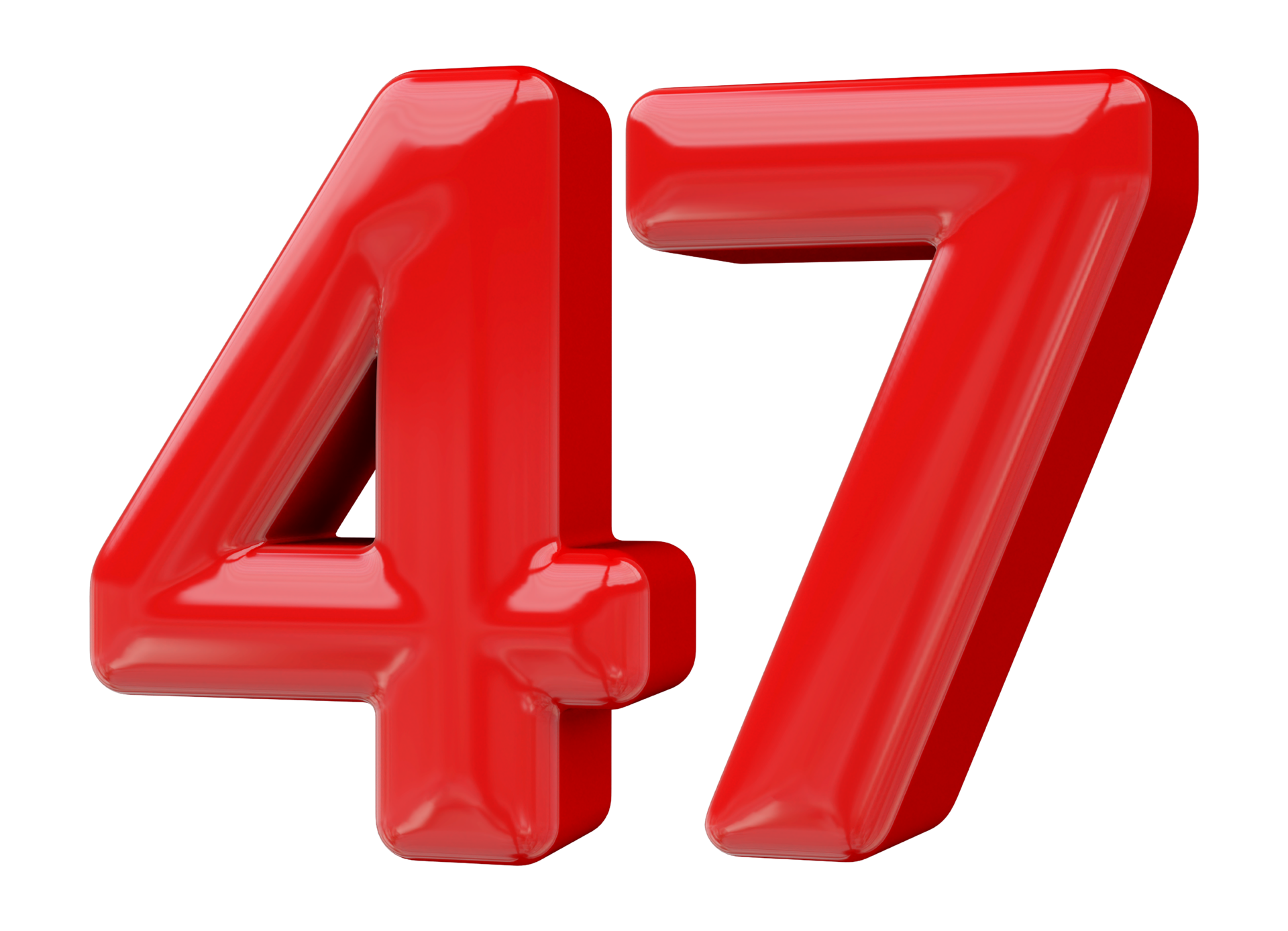 Red 3D Number 47 46645565 PNG