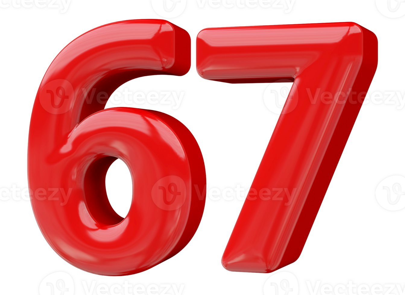 vermelho 3d número 67 46645579 PNG
