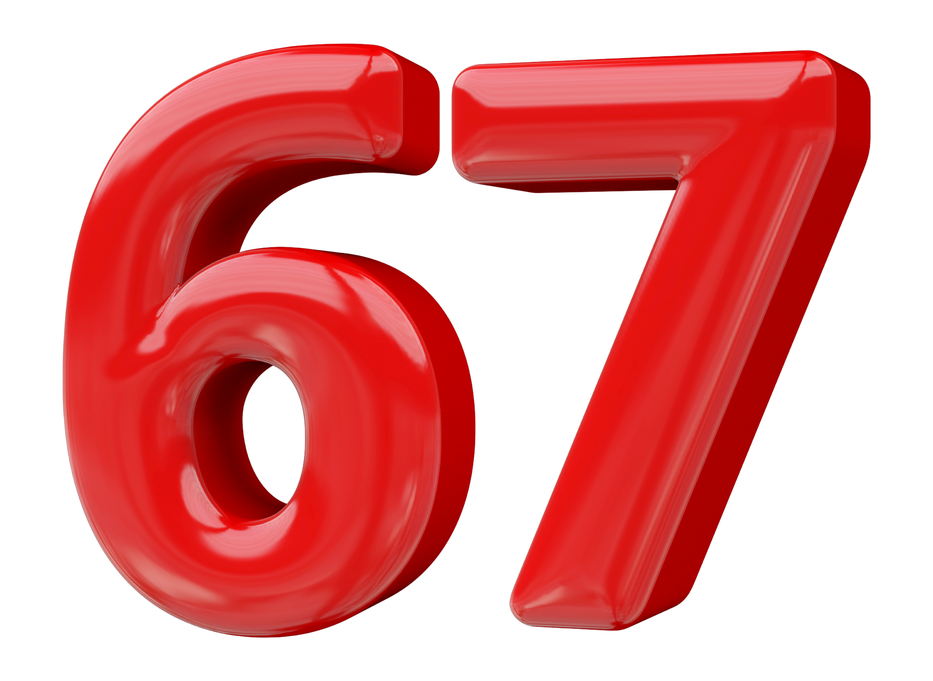 rojo 3d número 67 46645579 PNG