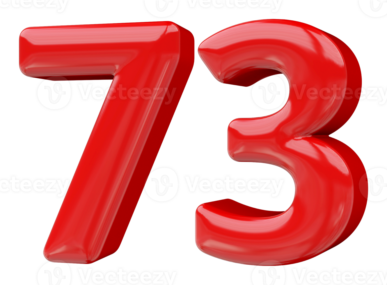 Red 3D Number 73 46645592 PNG