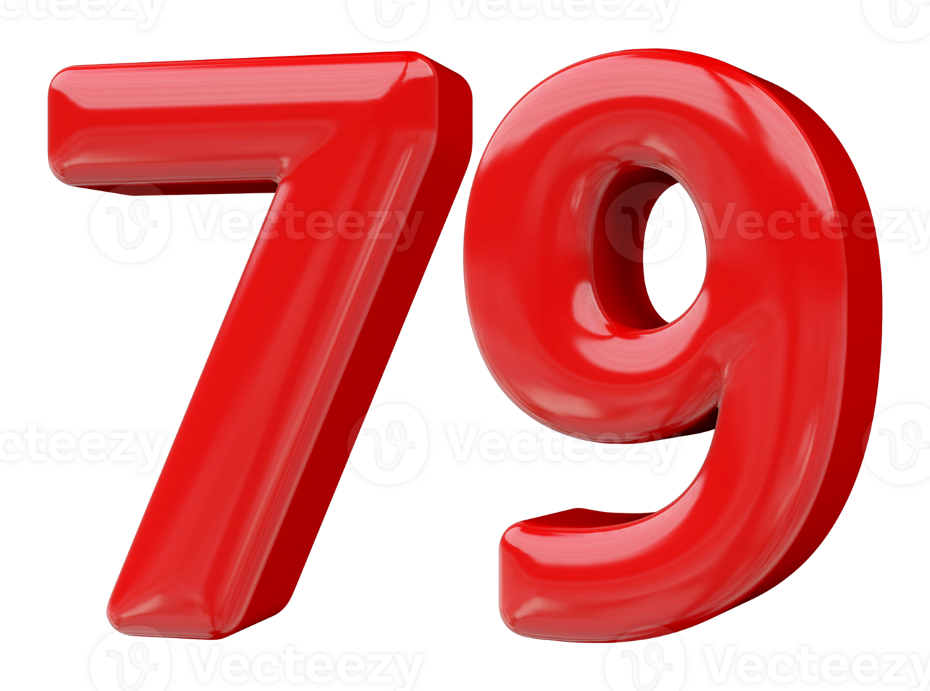 Red 3D Number 79 46645598 PNG