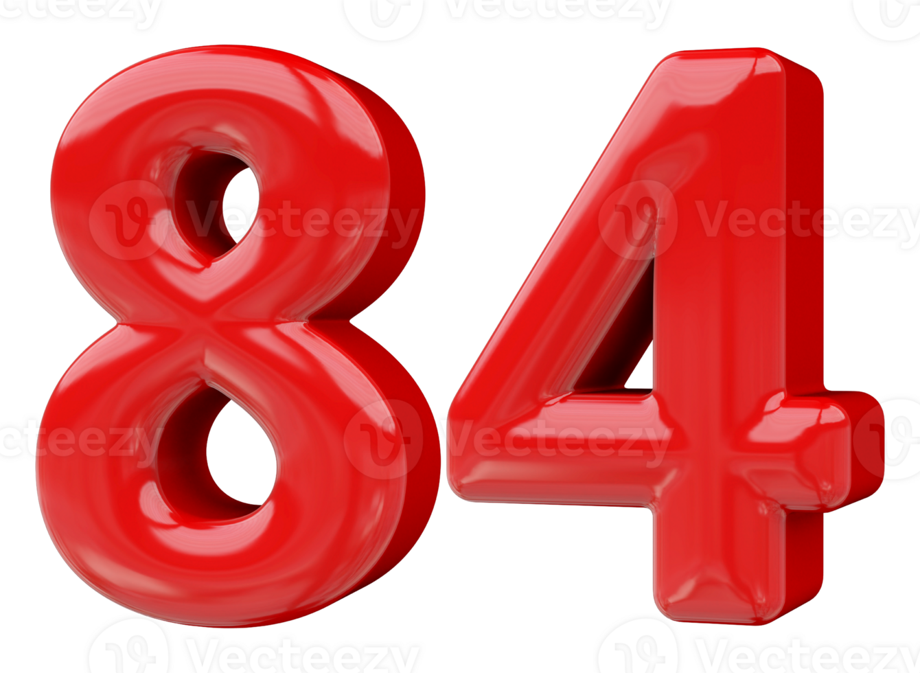 Red 3D Number 84 46645606 PNG