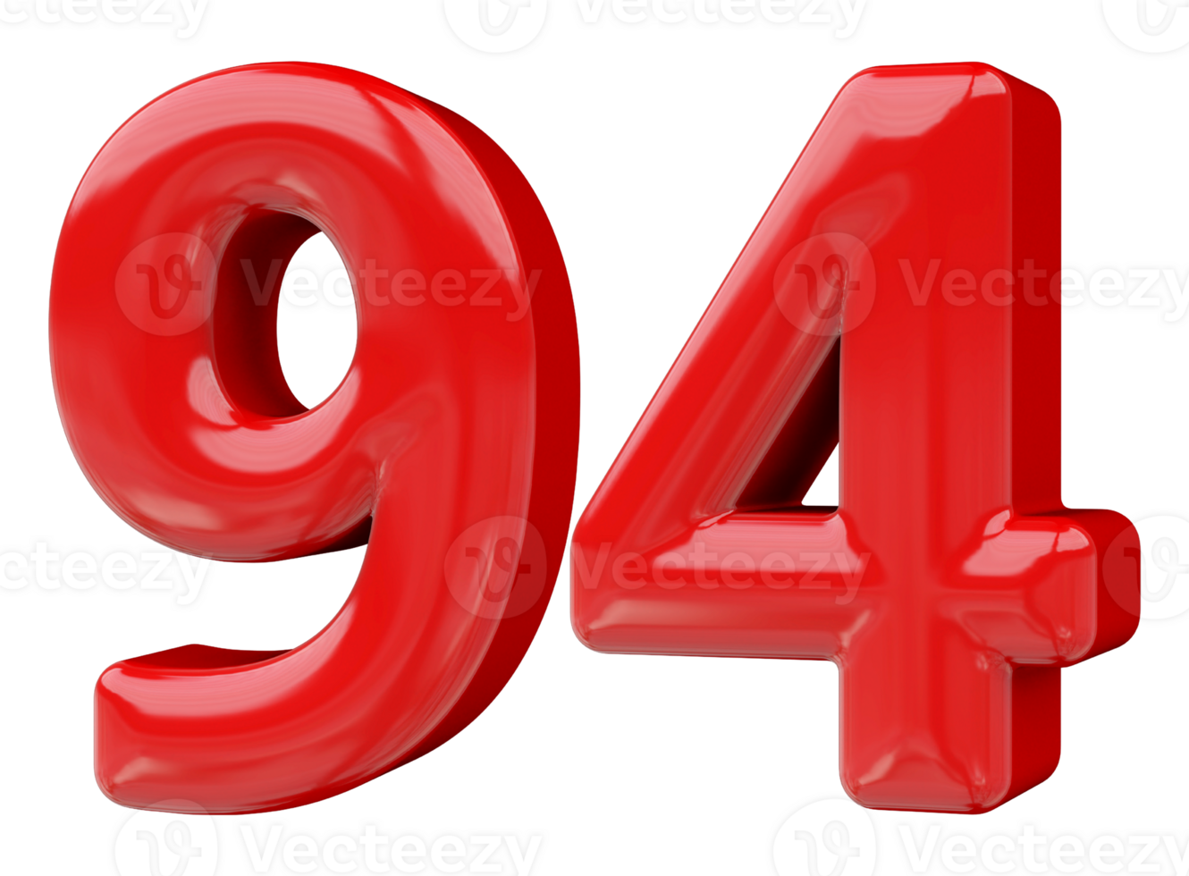 Red 3D Number 94 46645610 PNG