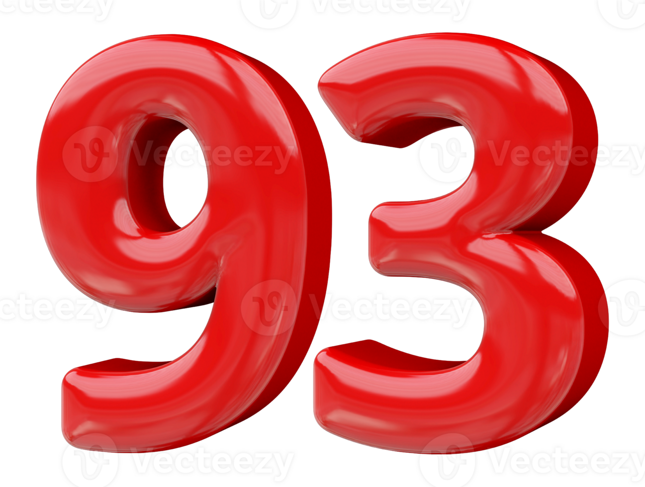Red 3D Number 93 46645611 PNG