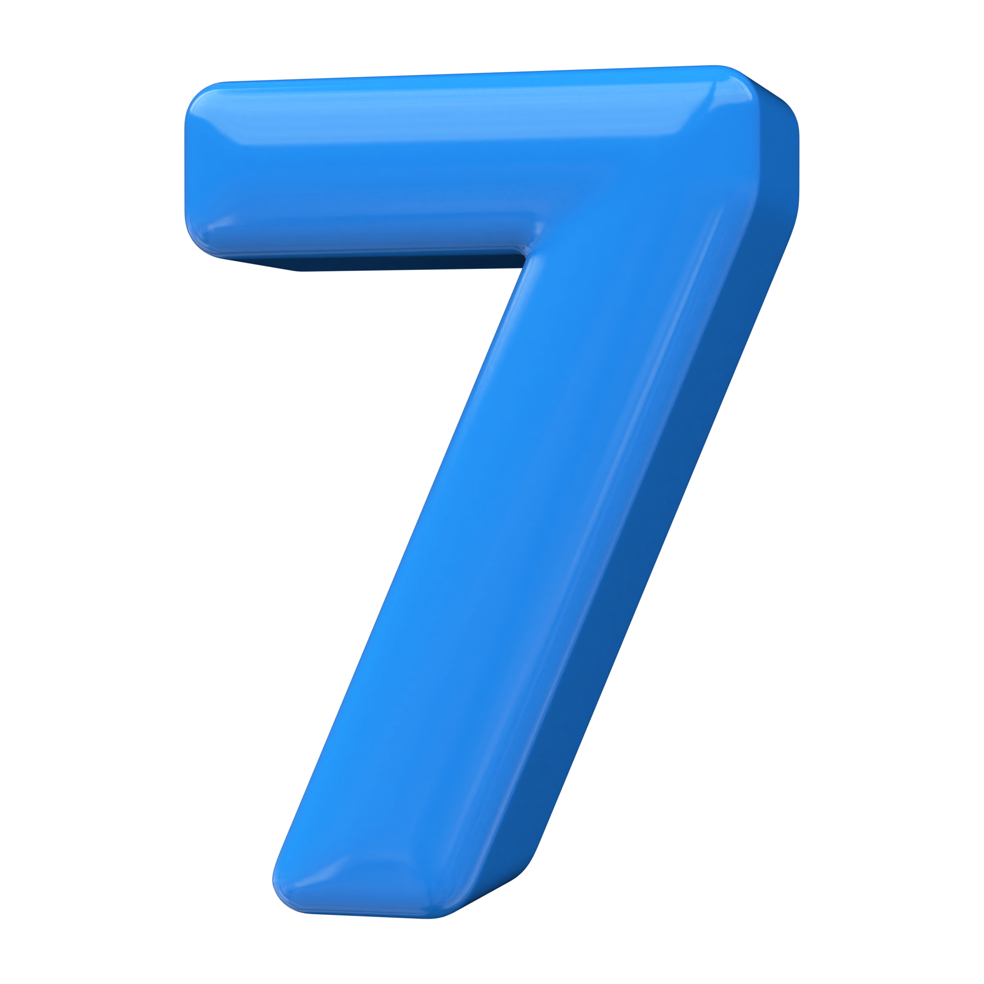 Blue 3D Number 7 46645657 PNG