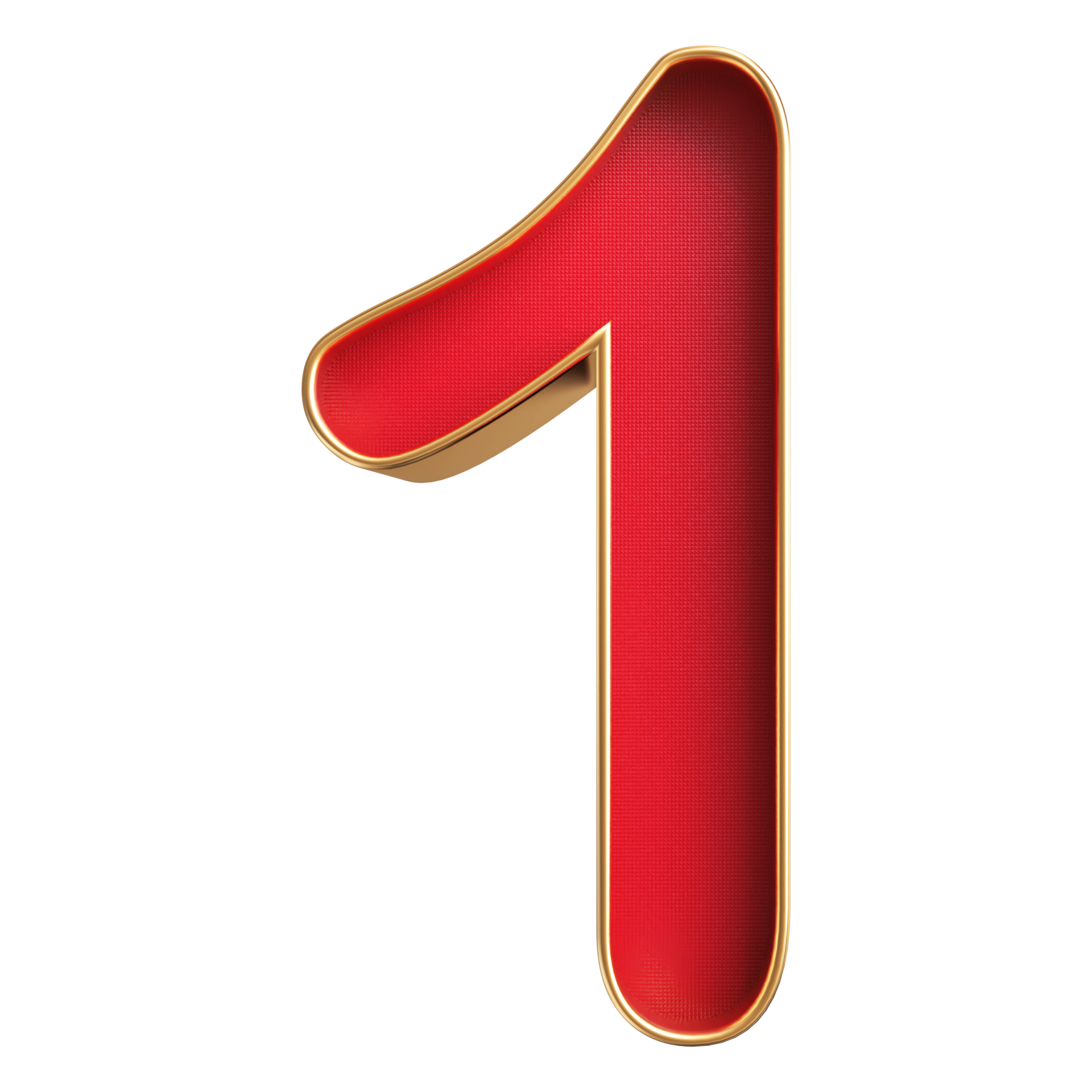 vermelho 3d número 1 46645788 PNG