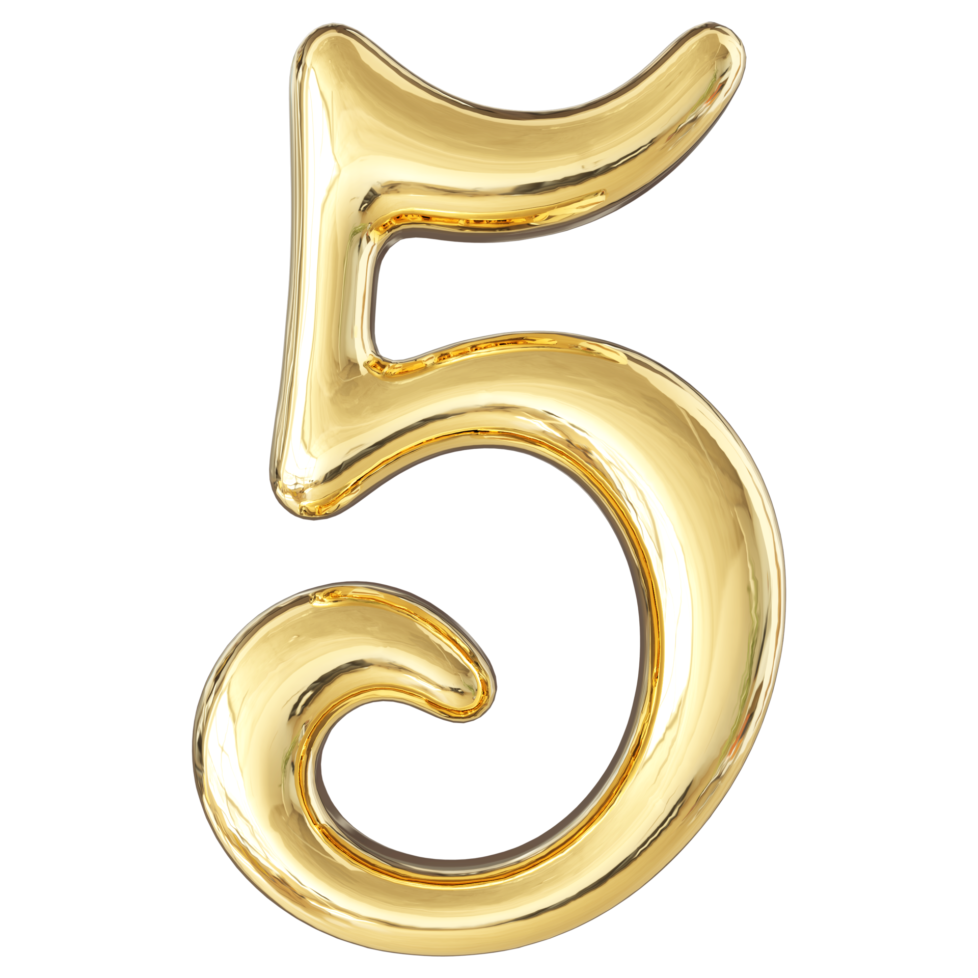 Golden 3d Number 5 46646110 Png