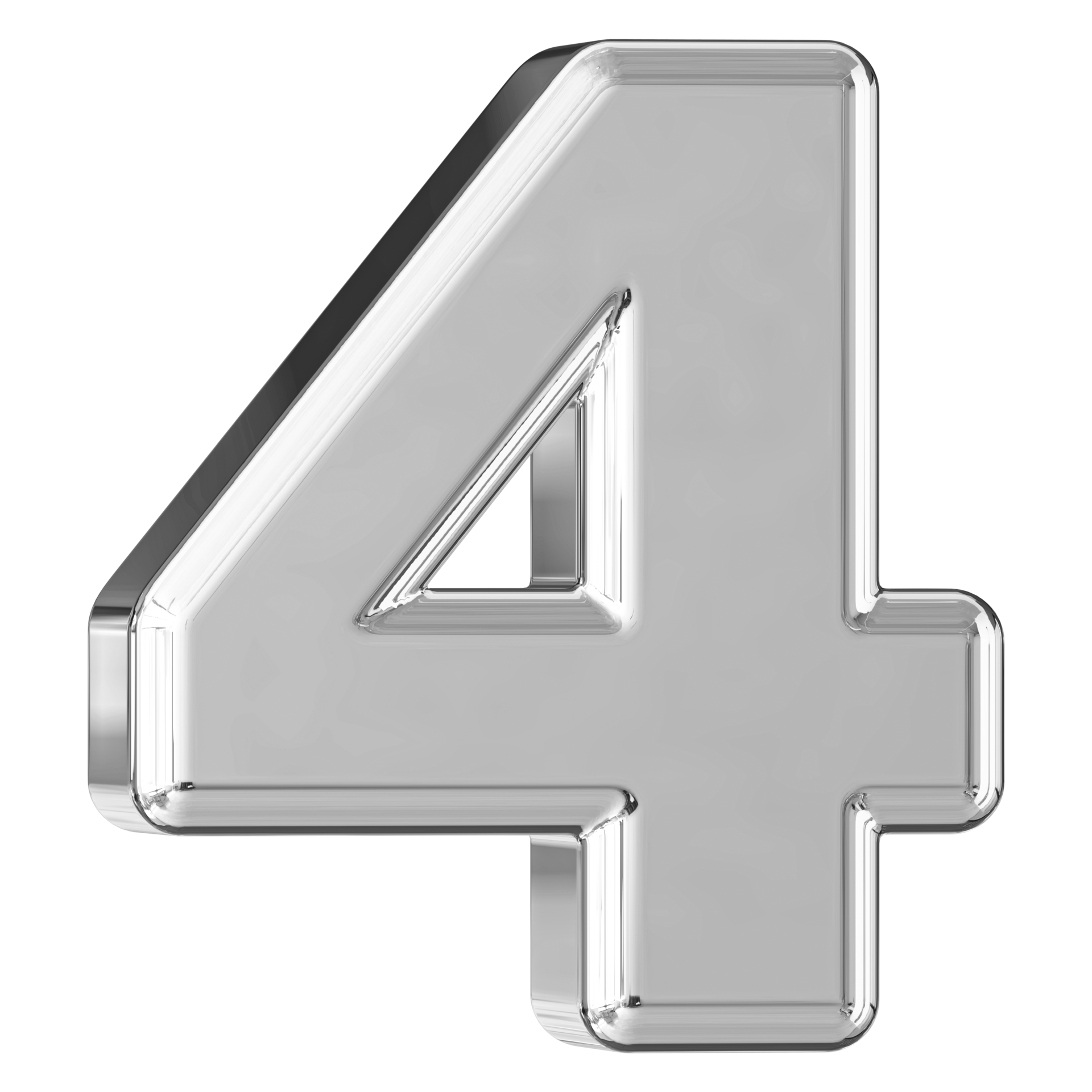 Silver 3d Number 4 46646328 Png