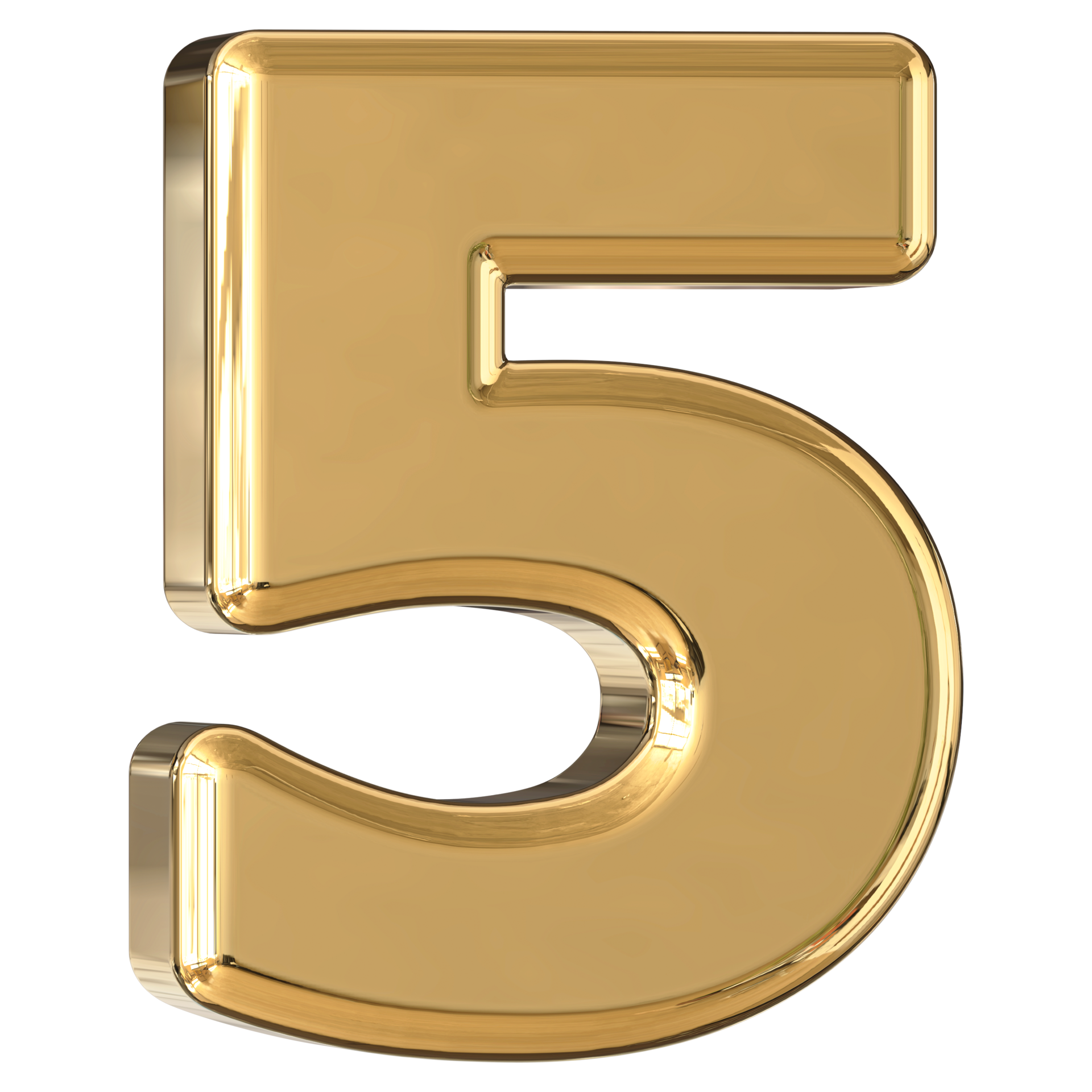 Gold 3d Number 5 46646355 Png