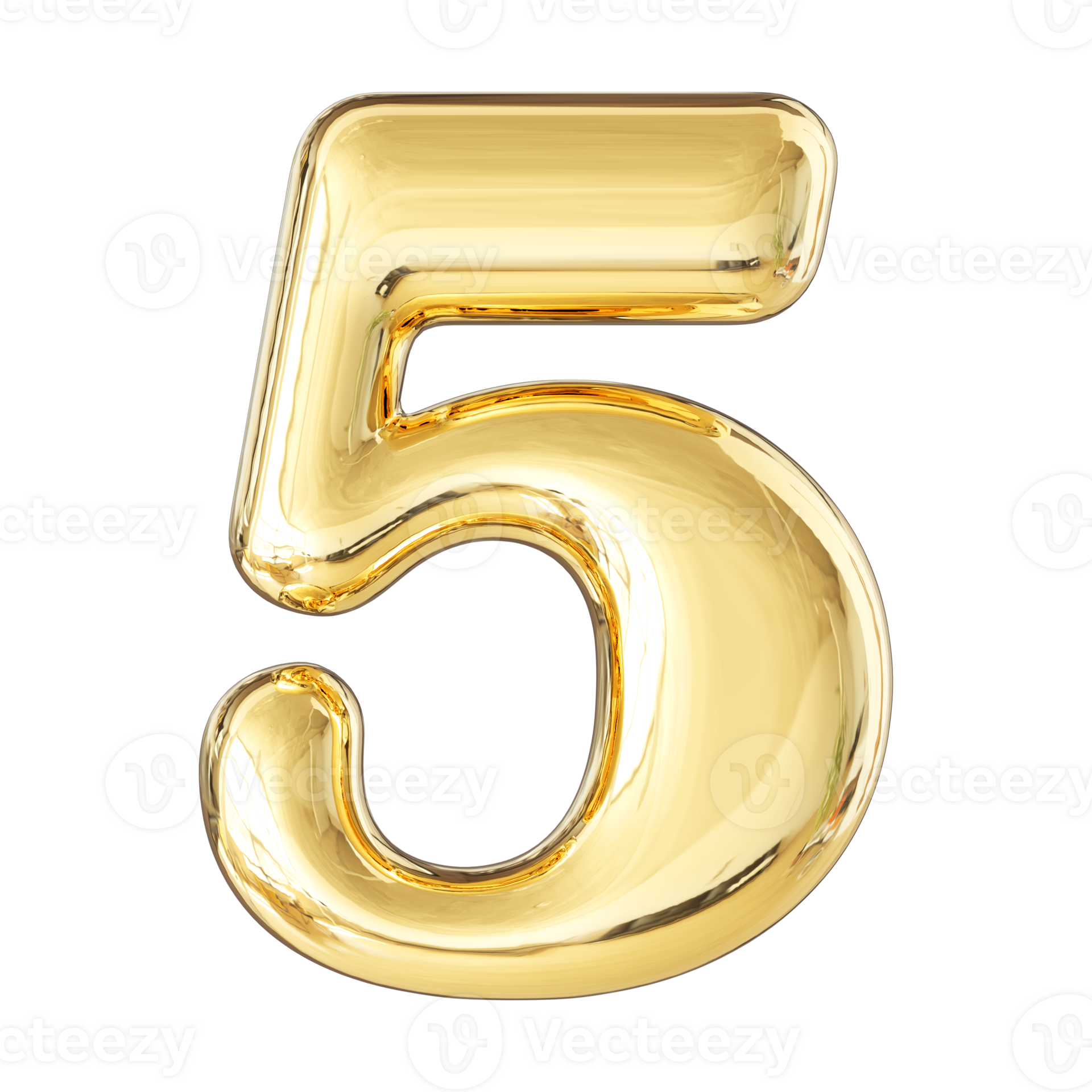 Gold 3d Number 5 46646726 Png