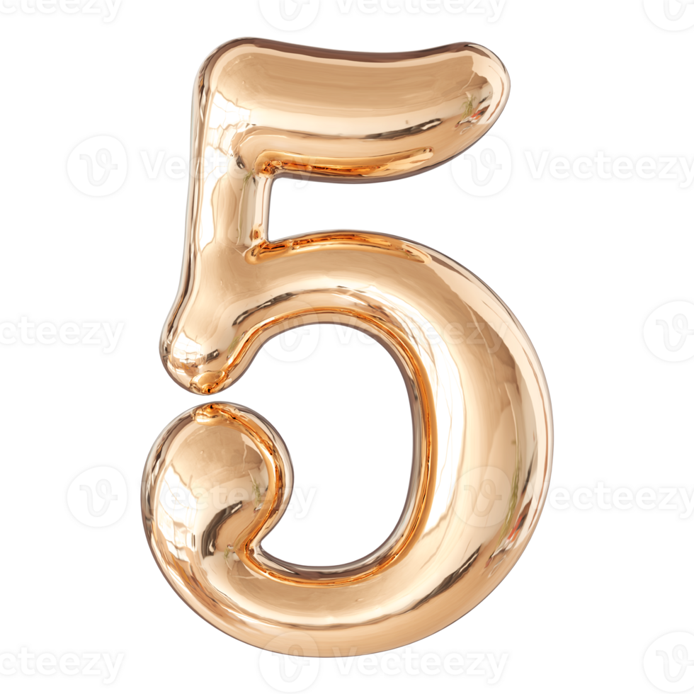 oro 3d número 5 5 46646748 PNG