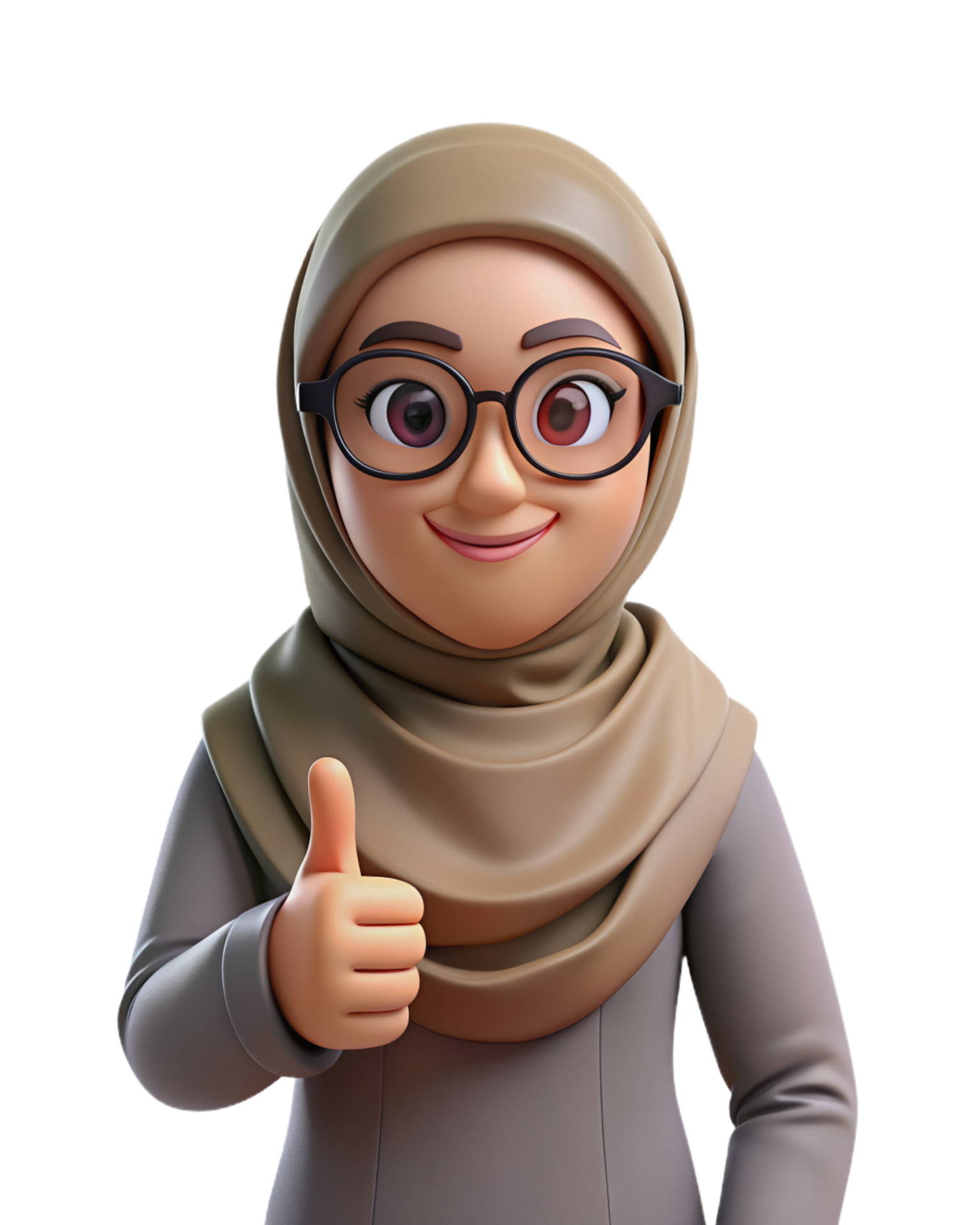 Hijab Girl With Thumb Up 3d Image 46647424 Png