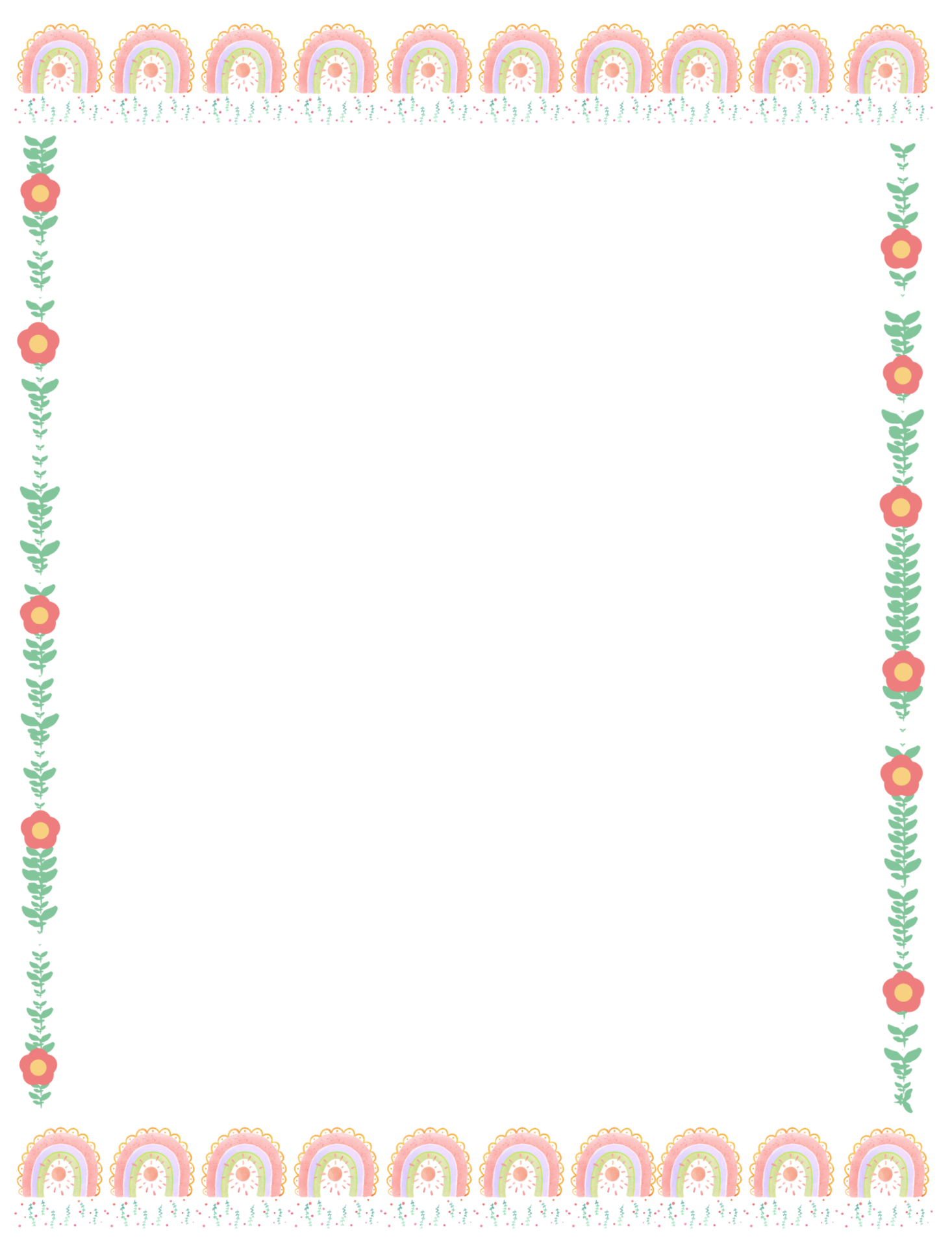 Boho rainbow border frame watercolor 46647647 PNG