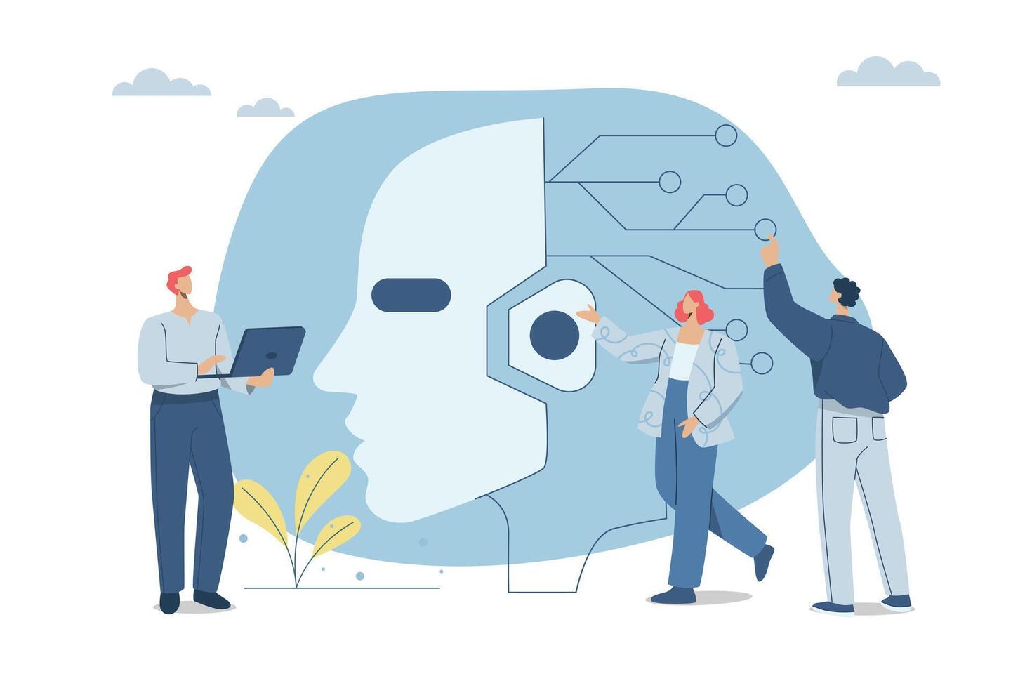 AI, Collaboration of personnel or company employees with artificial intelligence, New ...