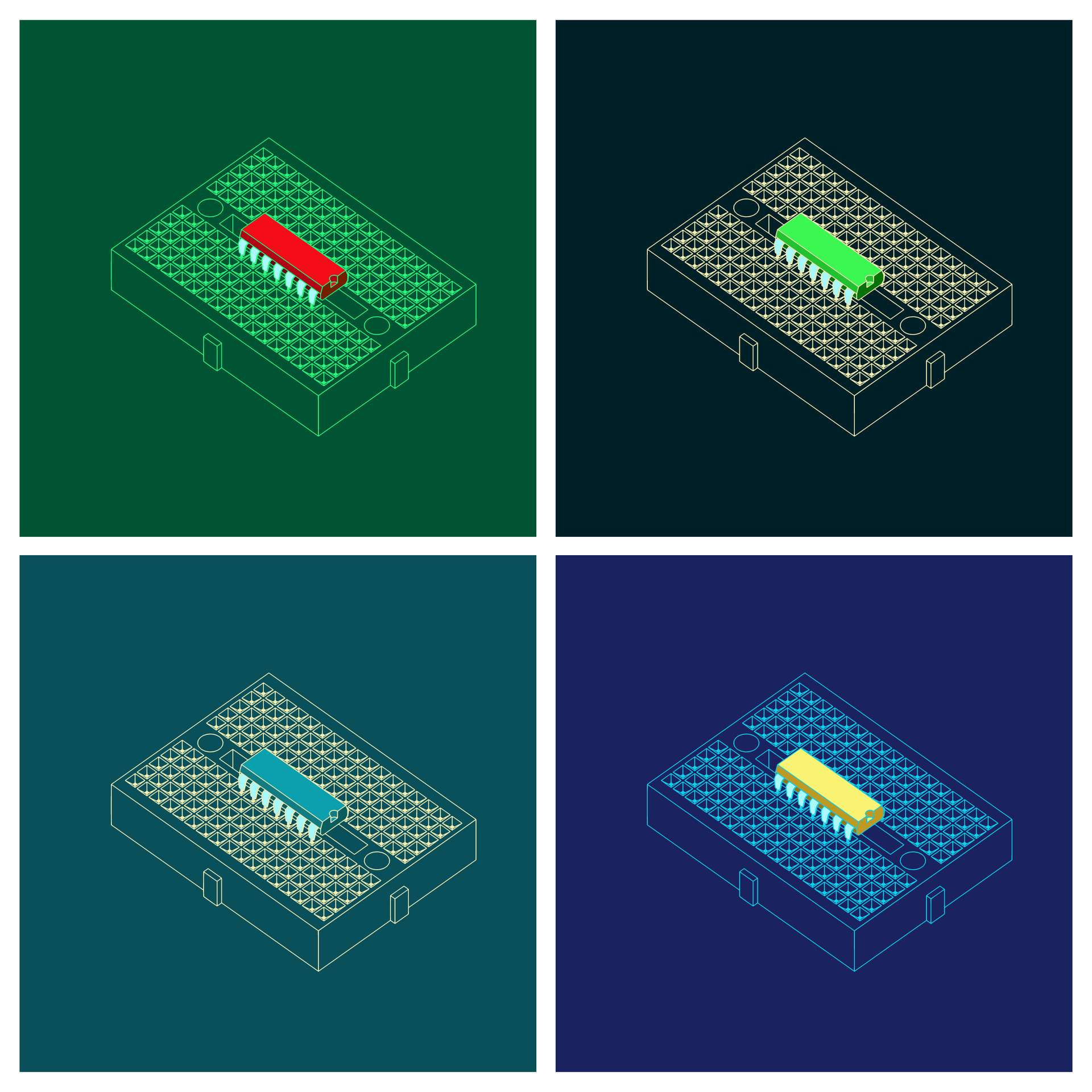 Breadboard with a microcontroller on it 46651928 Vector Art at Vecteezy