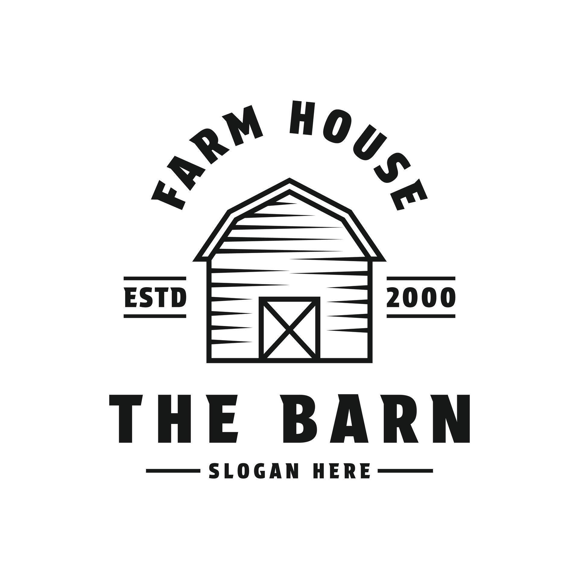 barn farm logo design concept vintage retro style 46655657 Vector Art at Vecteezy
