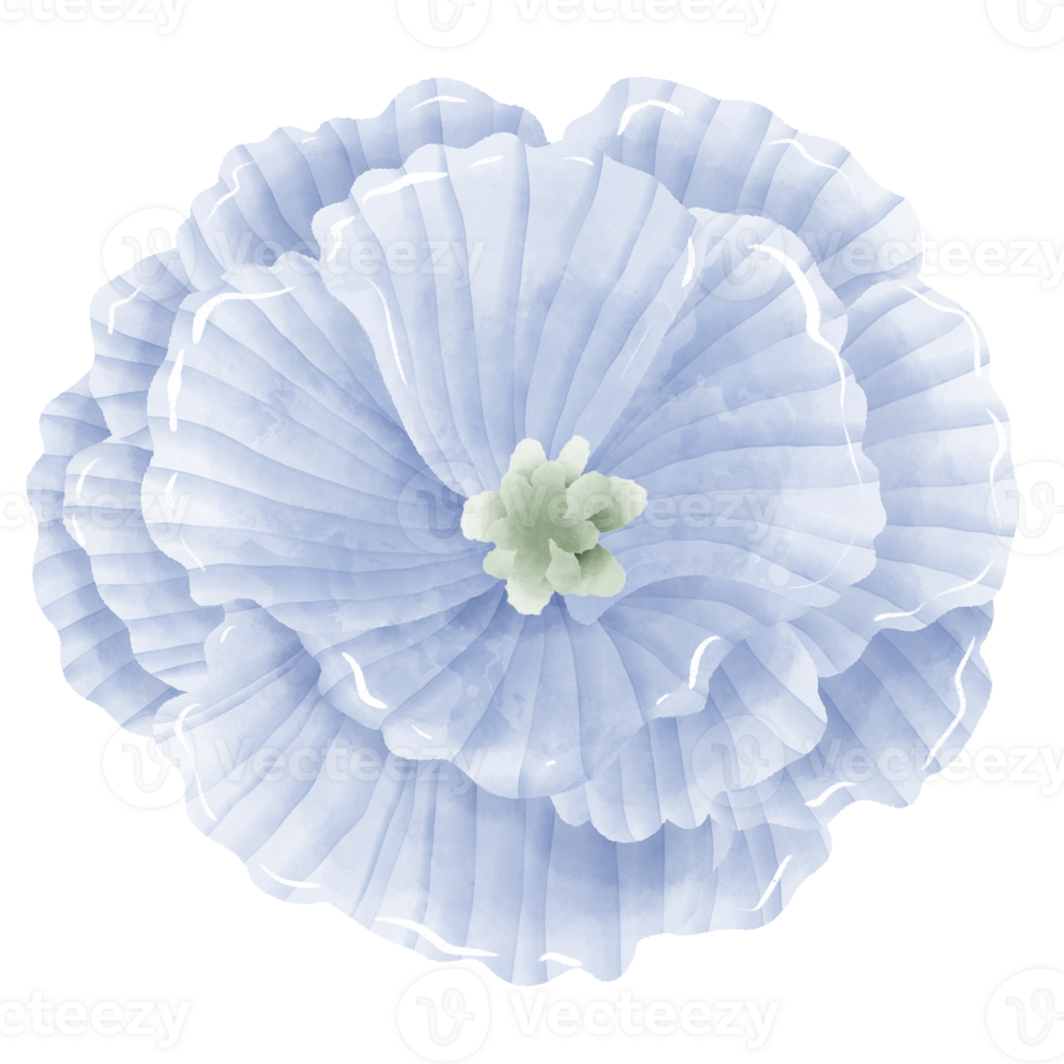 Watercolor Hand drawn illustration blue flax flower floral wreath ...