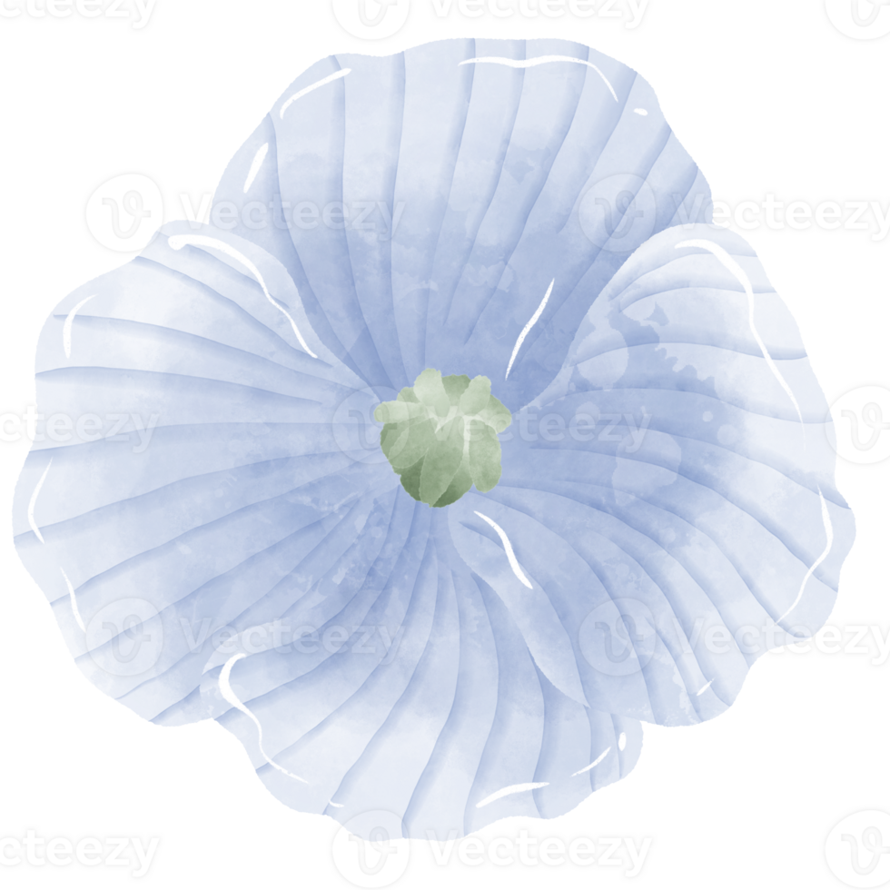 Watercolor Hand drawn illustration blue flax flower floral wreath ...