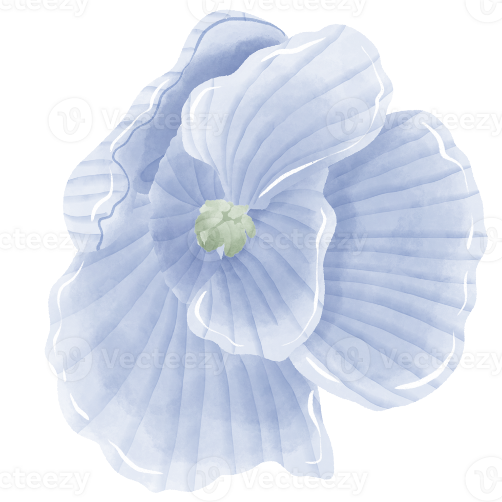 Watercolor Hand drawn illustration blue flax flower floral wreath ...