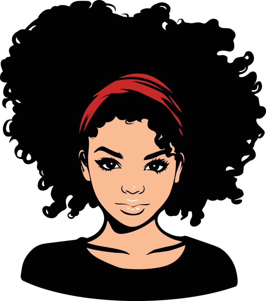 An Illustration Of A Woman With Curly Hair 46659302 Vector Art At Vecteezy