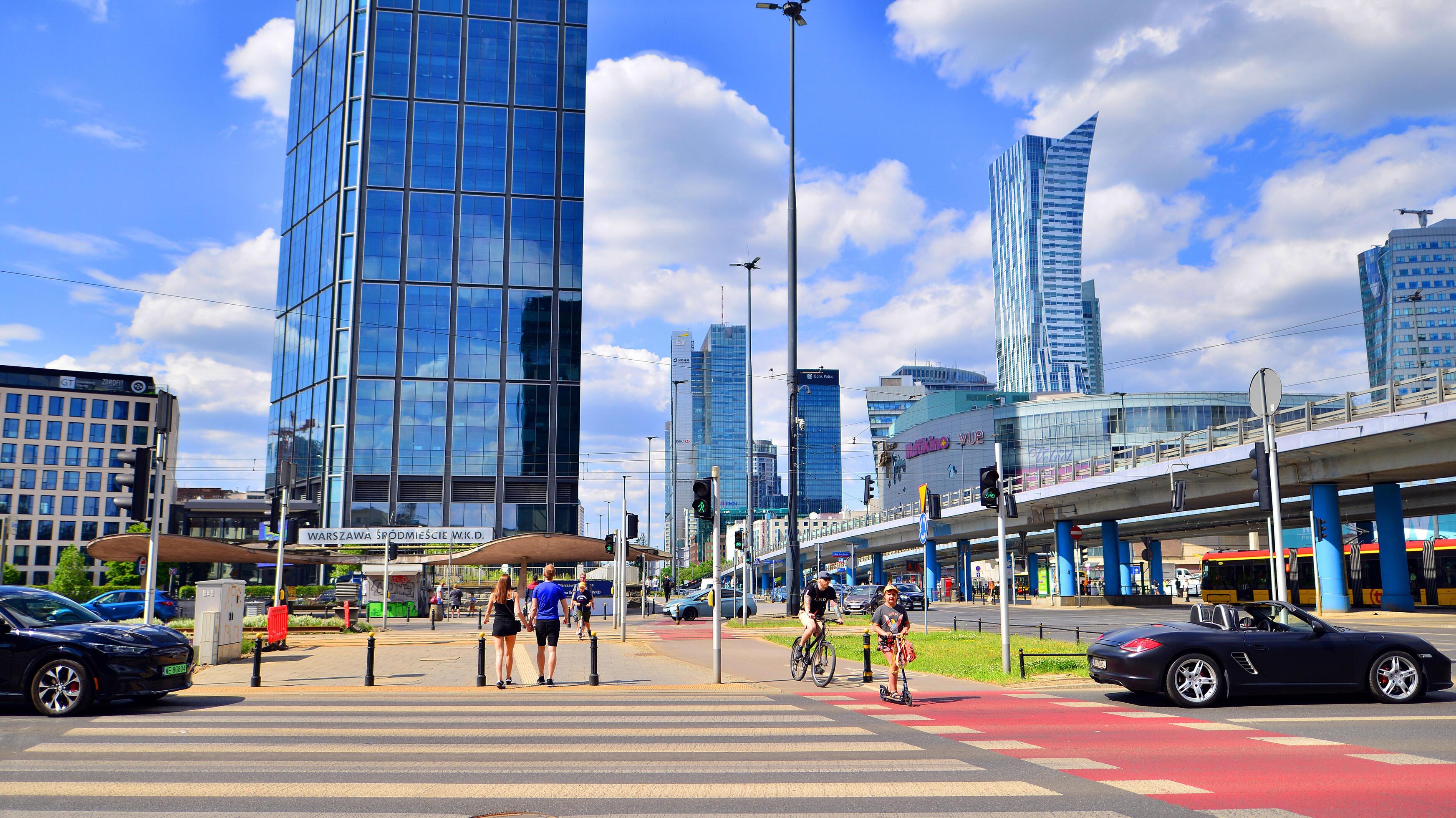 Warsaw, Poland. 18 May 2024. Car traffic at rush hour in downtown area of the city. Car ...
