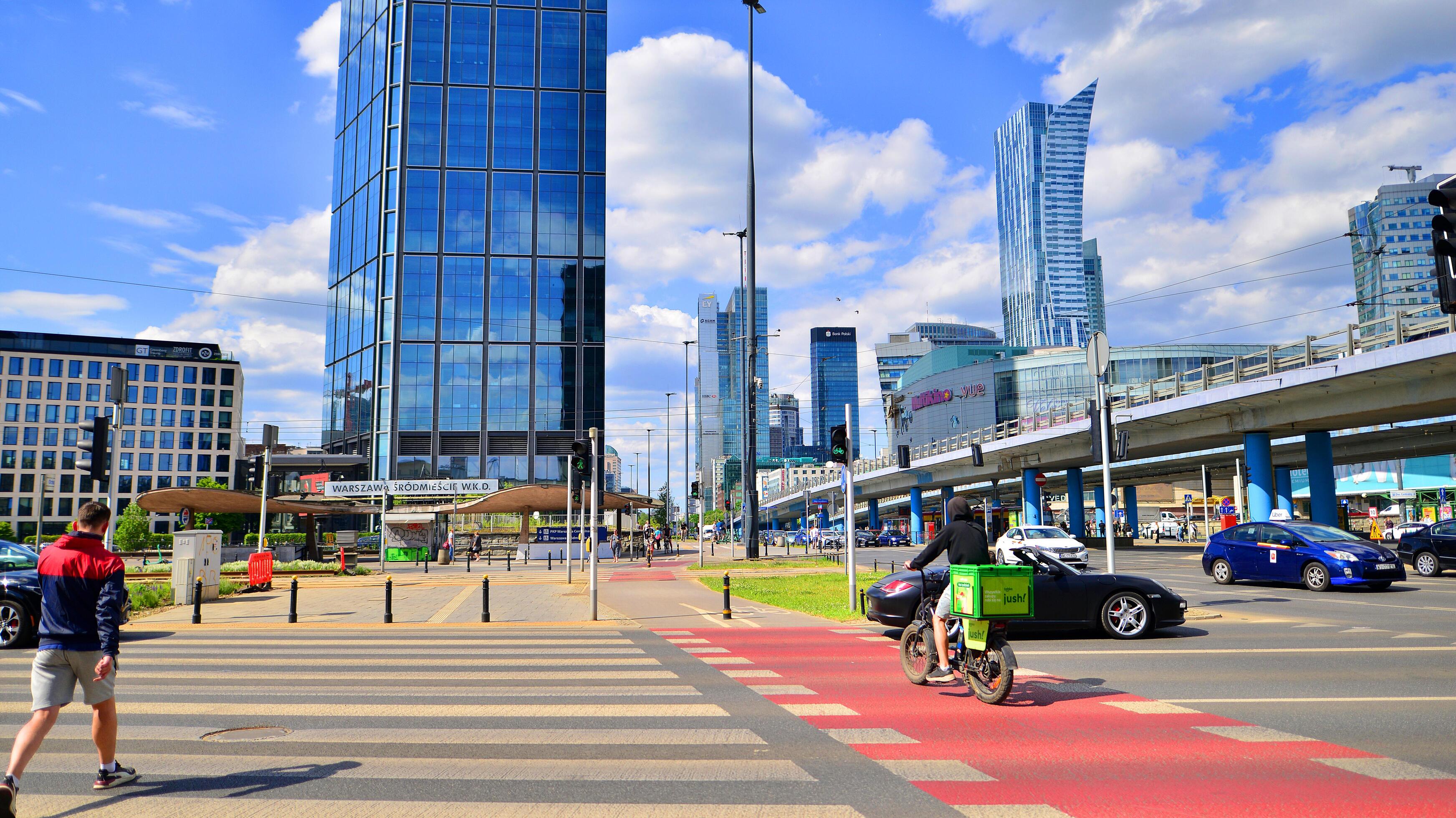 Warsaw, Poland. 18 May 2024. Car traffic at rush hour in downtown area of the city. Car ...