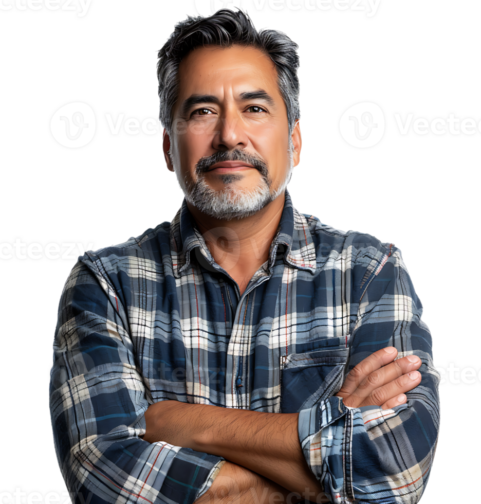 Smiling man with folding arms on isolated transparent background ... Smiling man with folding arms on isolated transparent background ...