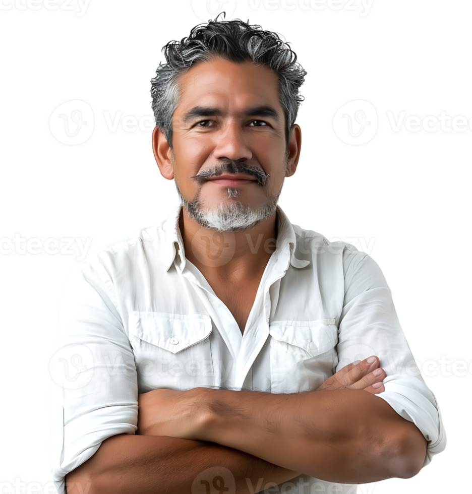 Smiling man with folding arms on isolated transparent background ... Smiling man with folding arms on isolated transparent background ...